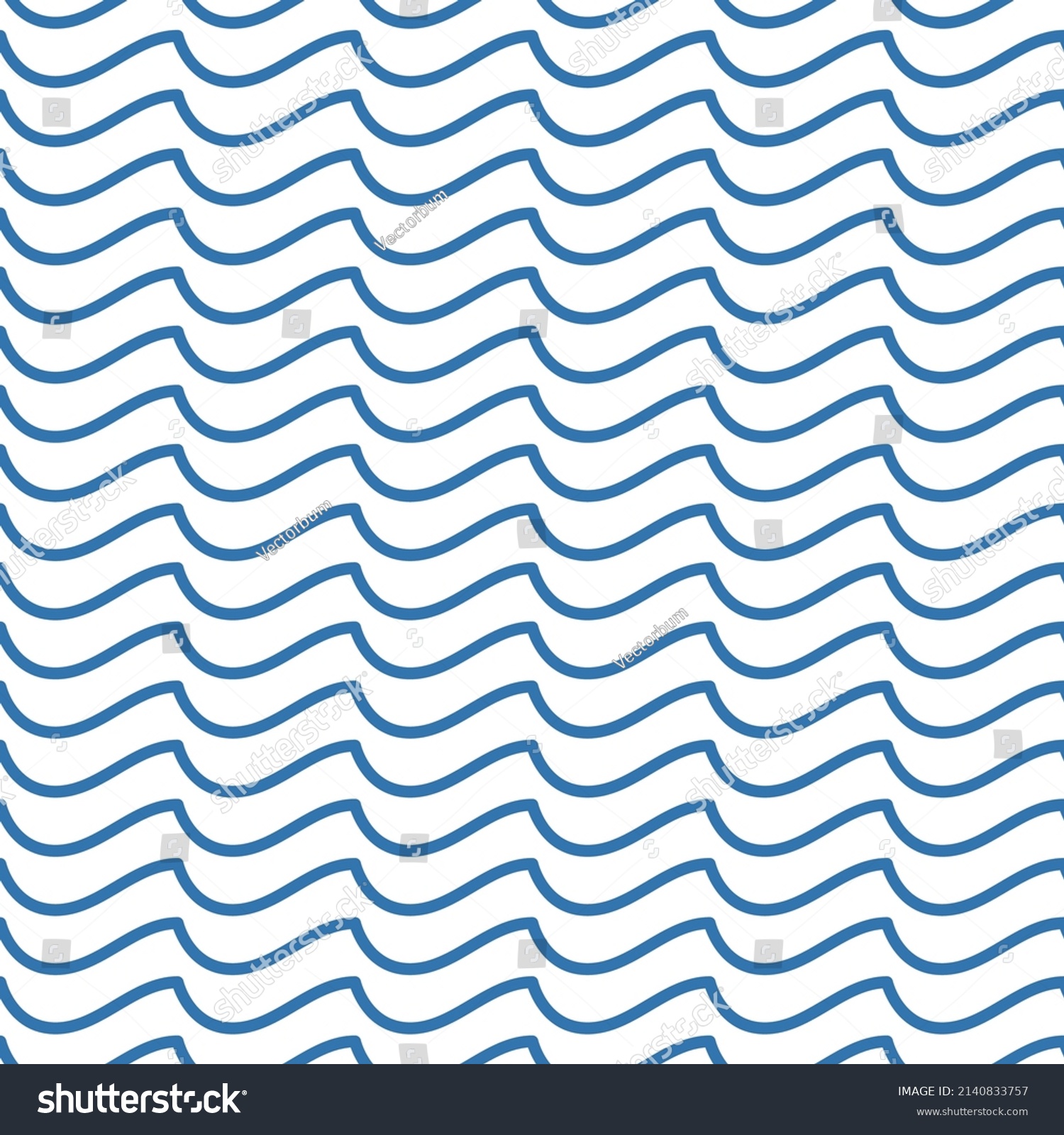 Water Waves Decorative Texture Seamless Line Stock Vector (Royalty Free ...