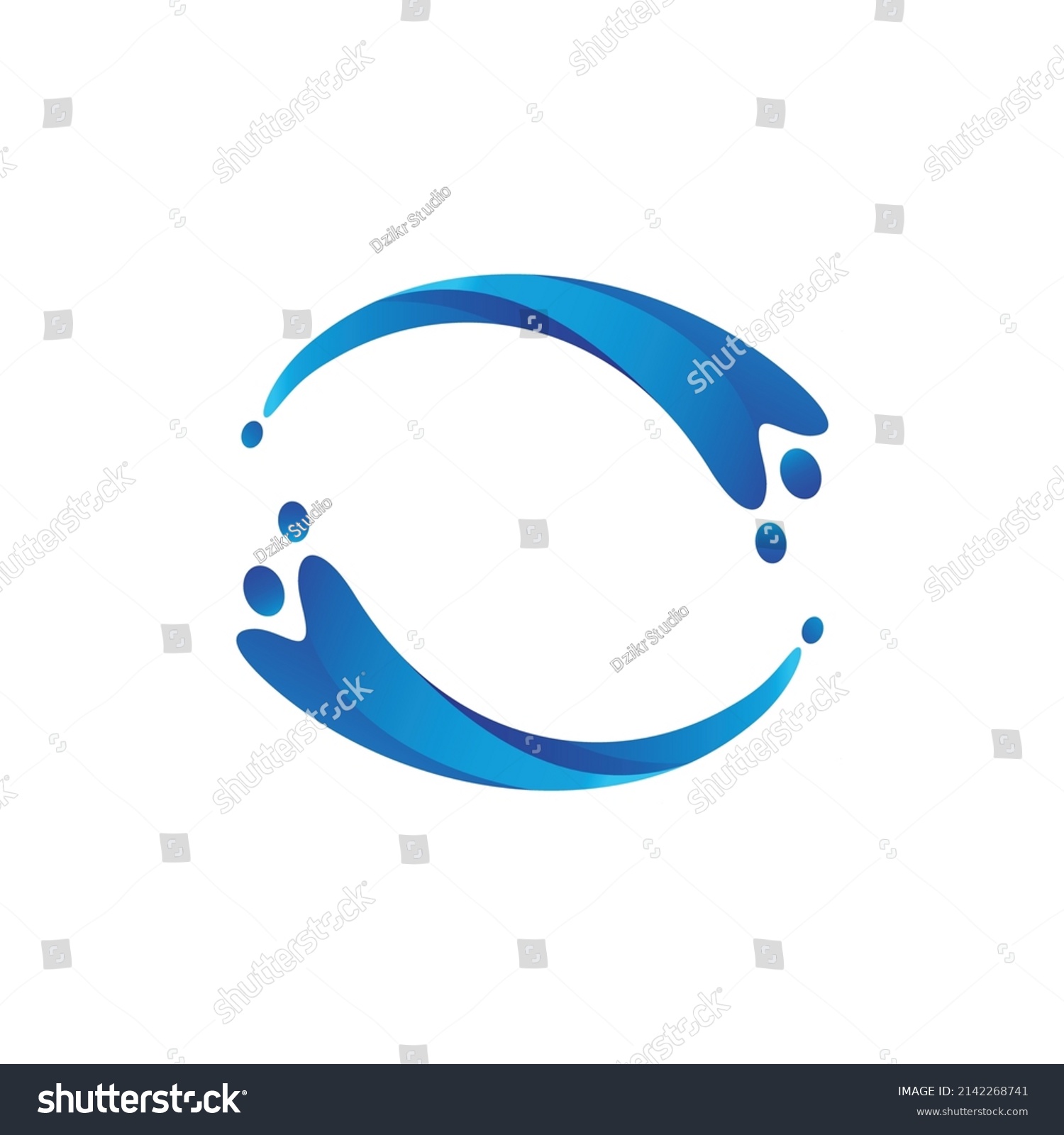Water Waves Frame Logo Vector Illustration Stock Vector (Royalty Free ...