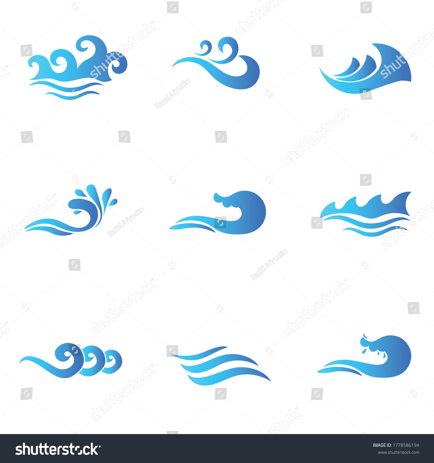 Water Waves Logo Vector Design Stock Vector (Royalty Free) 1778586194 ...