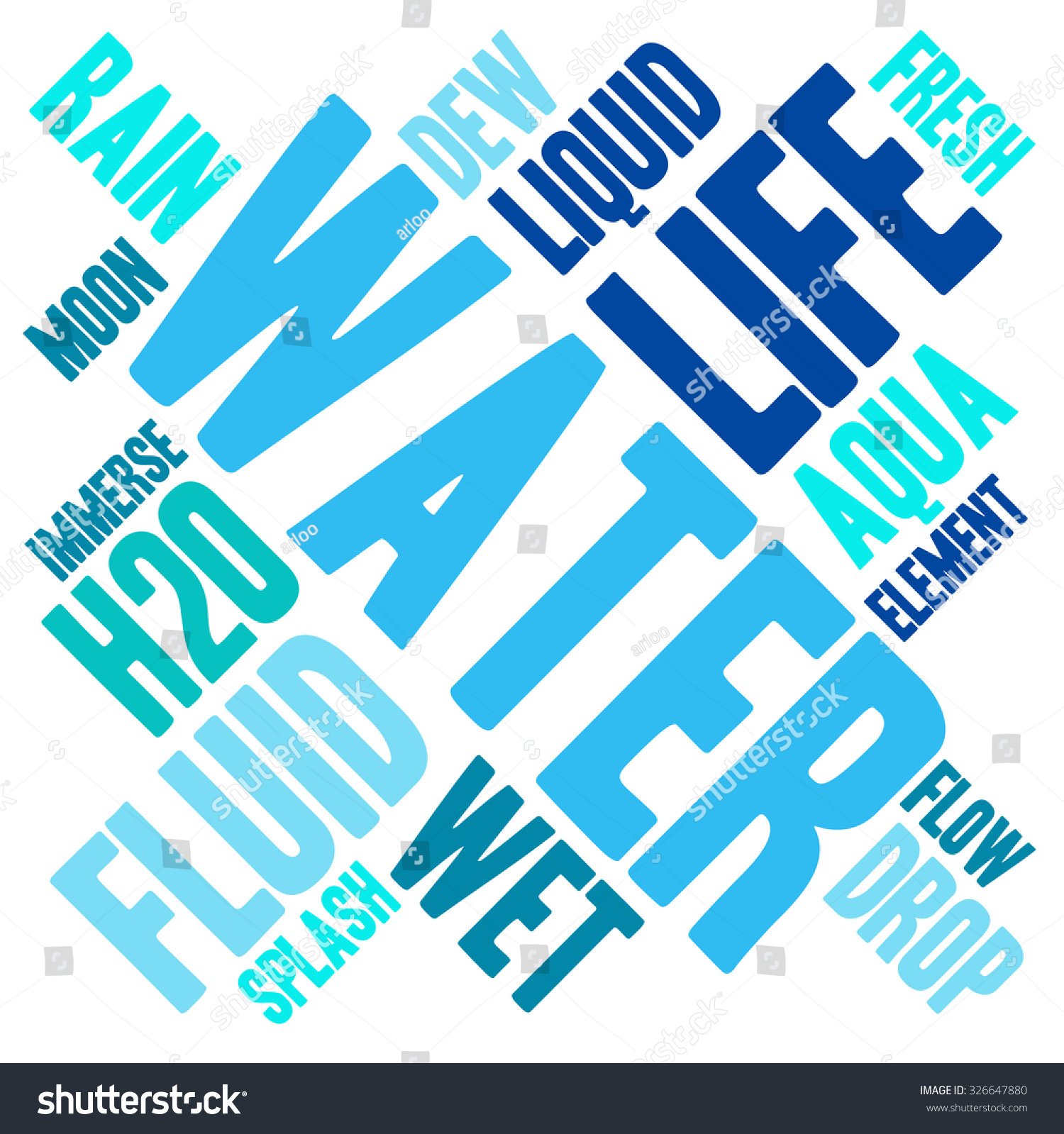 Water Word Cloud On White Background Stock Vector (Royalty Free ...