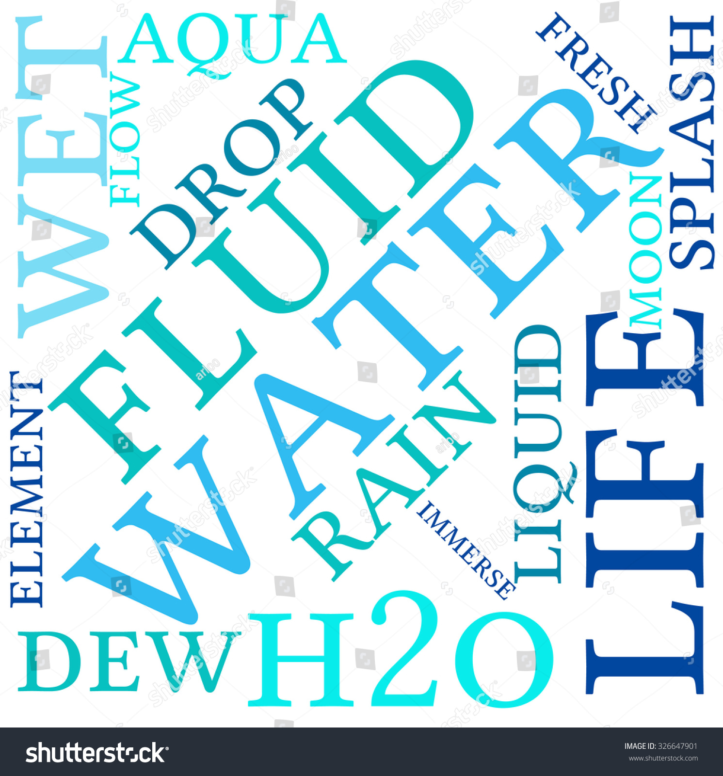 Water Word Cloud On White Background: vector de stock (libre de ...