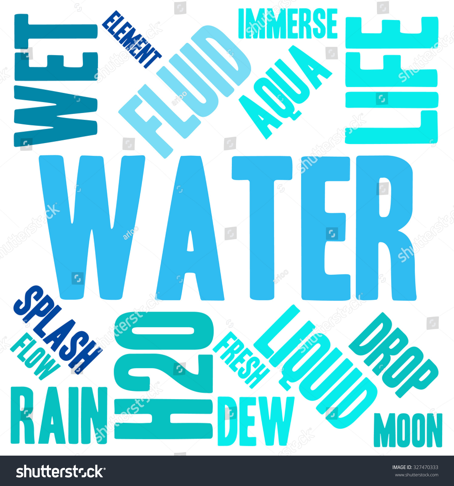 Water Word Cloud On White Background Stock Vector (Royalty Free ...