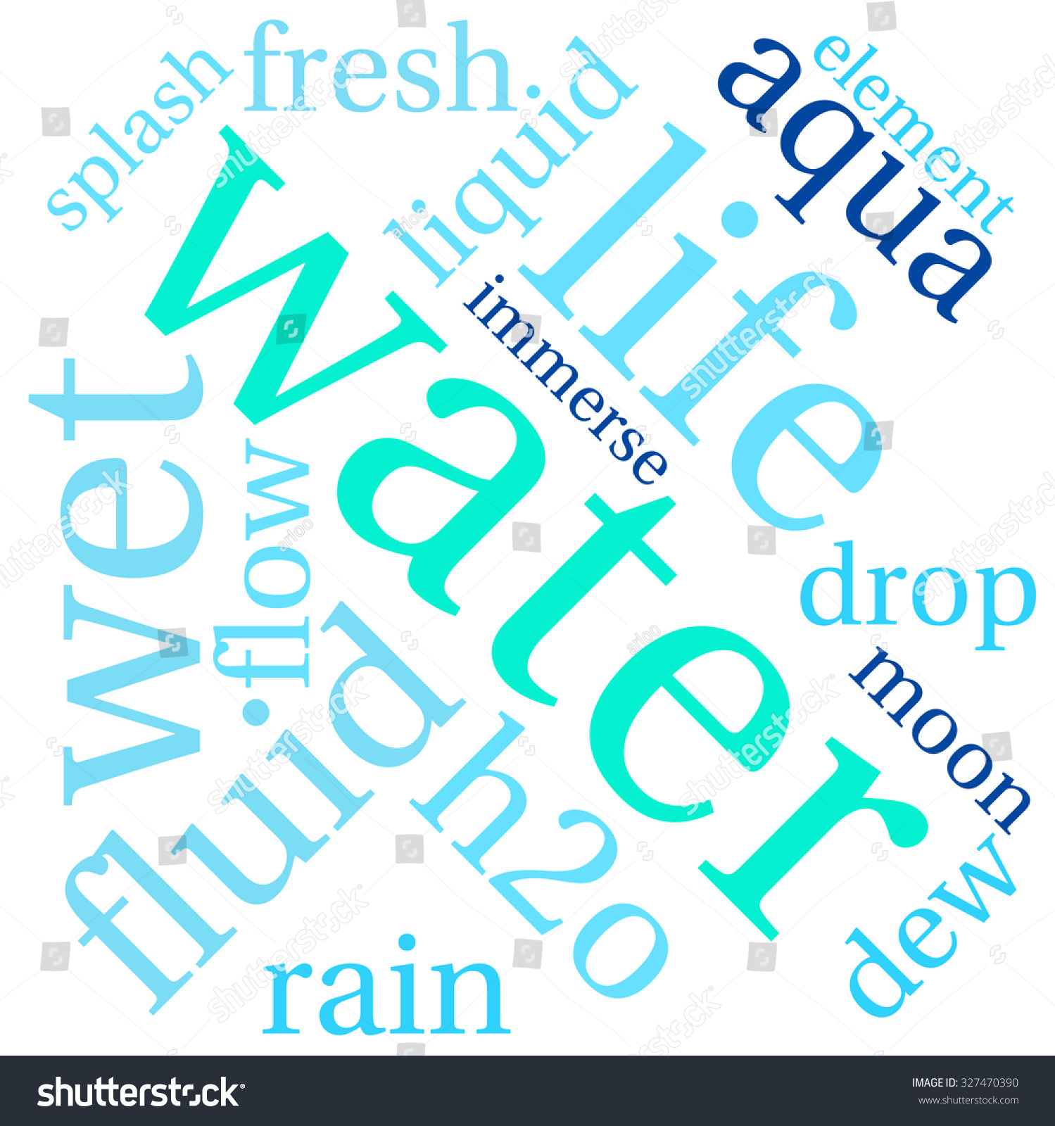 Water Word Cloud On White Background Stock Vector (Royalty Free ...