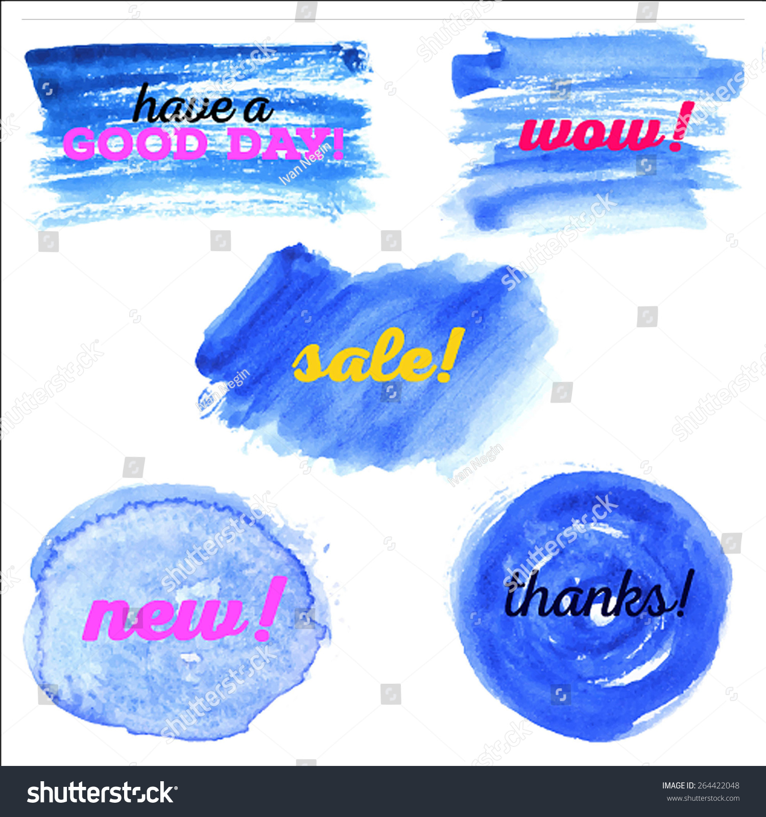 Watercolor Bubble Set Vector Stock Vector (Royalty Free) 264422048 ...