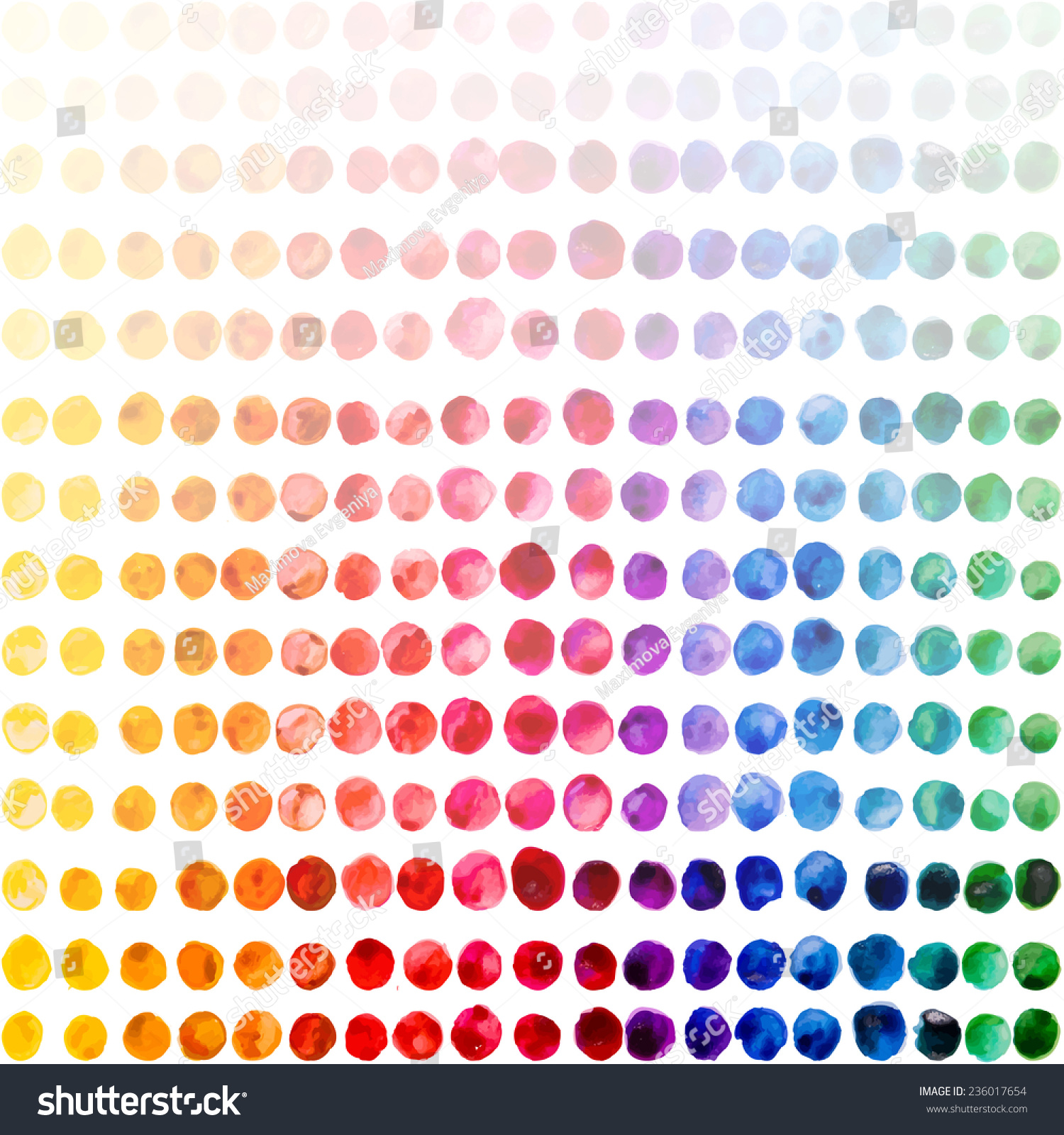 Watercolor Colorful Circles Template Hand Painted Stock Vector (Royalty ...