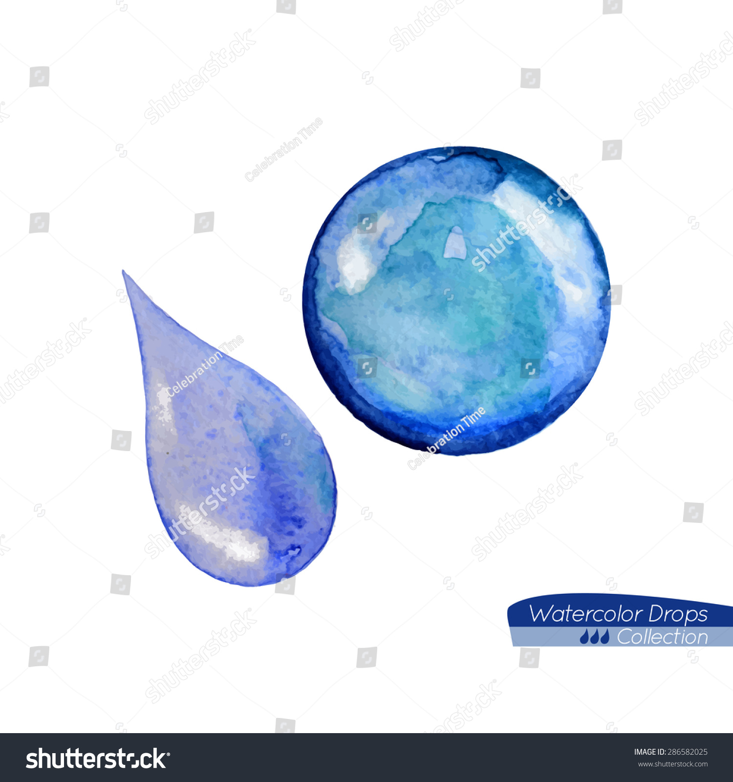 Watercolor Drops Set Vector Stock Vector (Royalty Free) 286582025