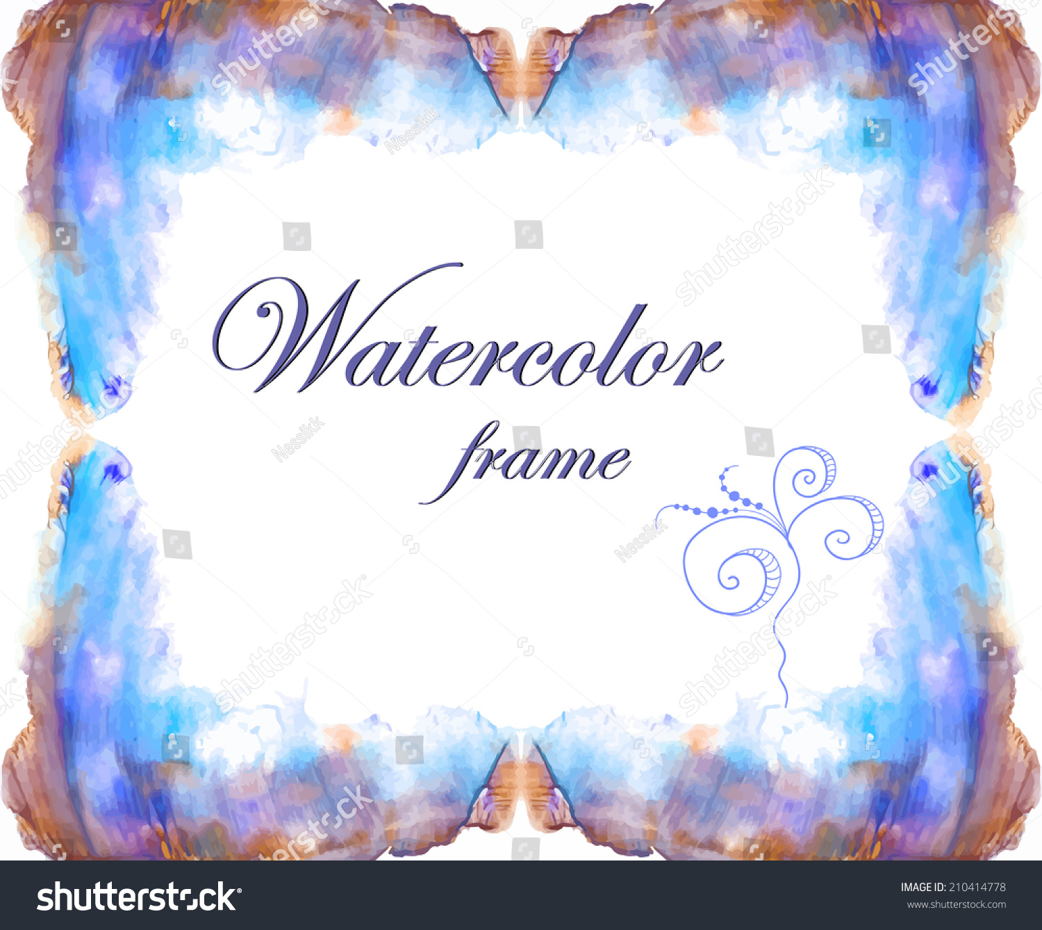 Watercolor Frame Vector Eps 10 Stock Vector (Royalty Free) 210414778 ...