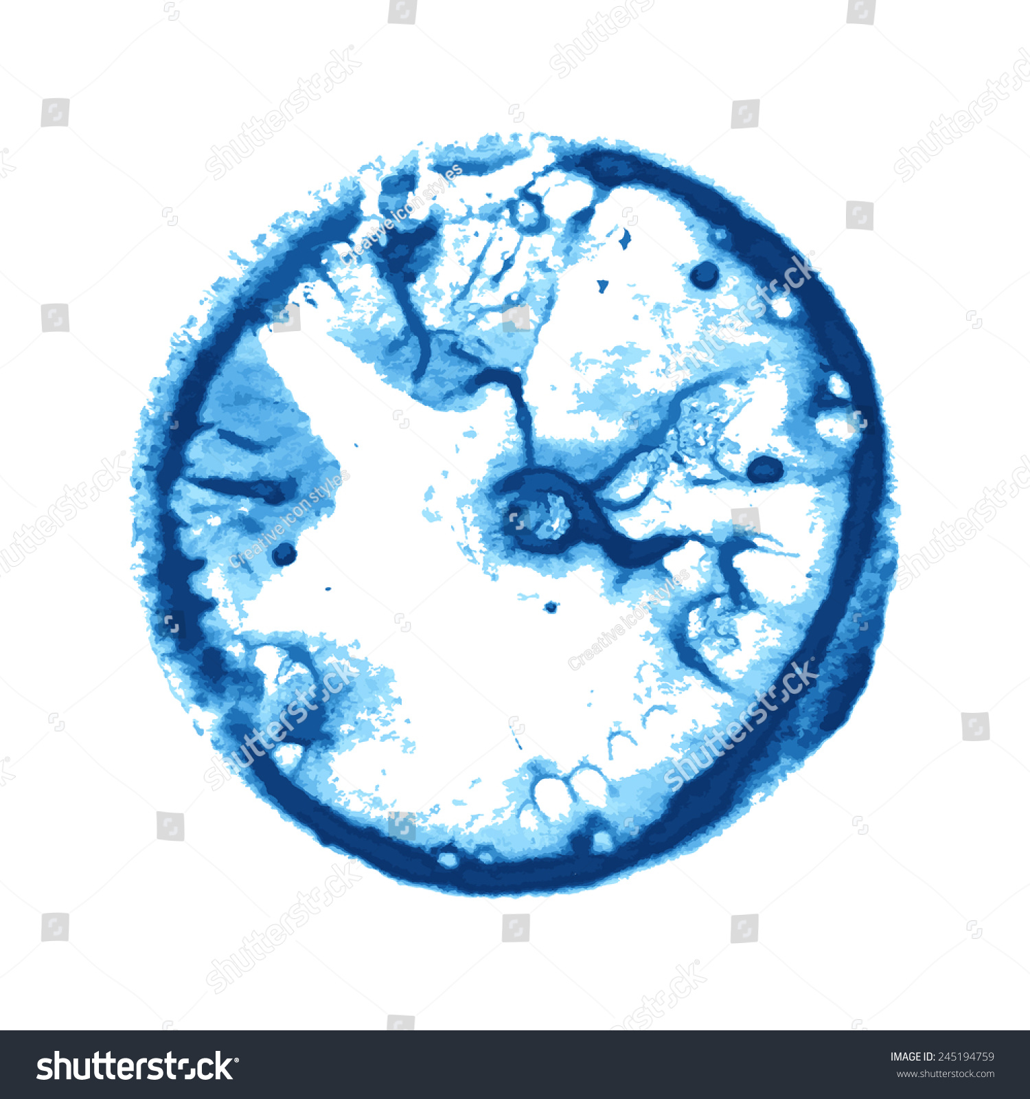 Watercolor Paint Circle Vector Isolated Stock Vector (Royalty Free ...