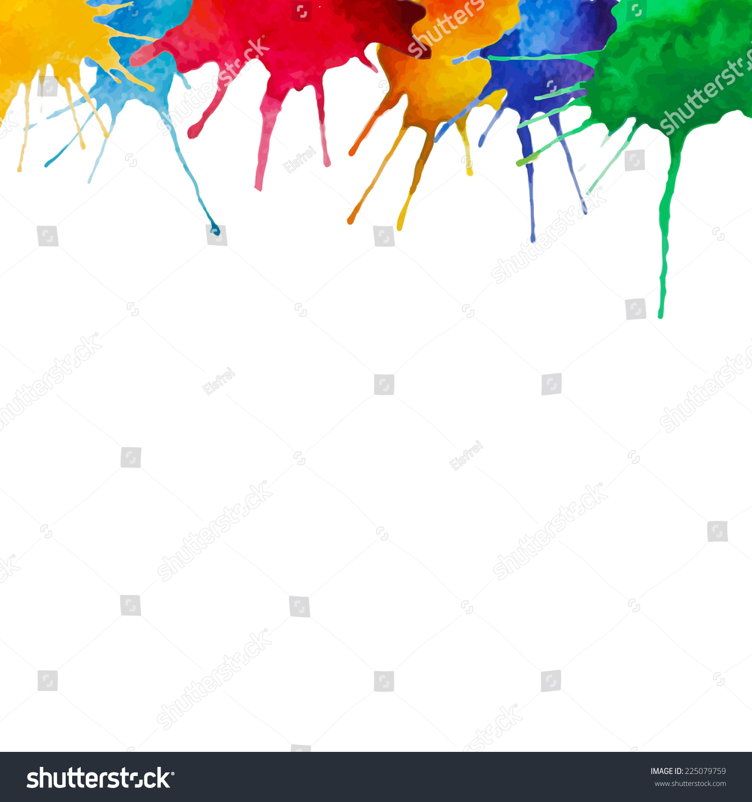 Watercolor Splashes Border Vector Artistic Background Stock Vector ...