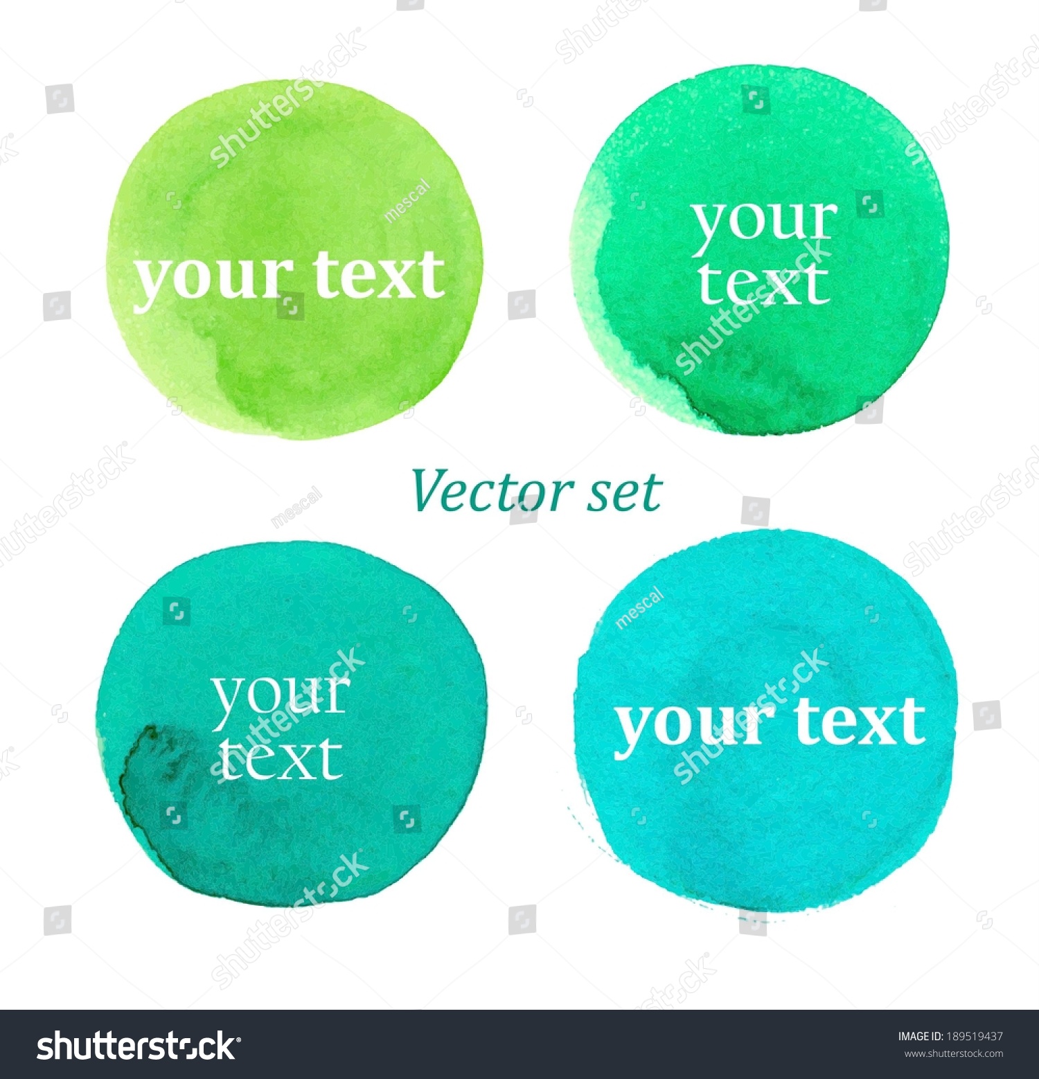 Watercolour Round Stains Vector Set Stock Vector (Royalty Free ...