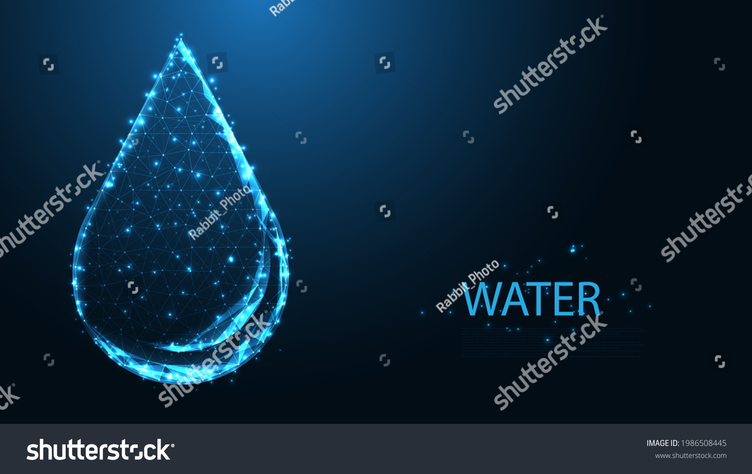 Waterdrop Line Connection Low Poly Wireframe Stock Vector (Royalty Free ...