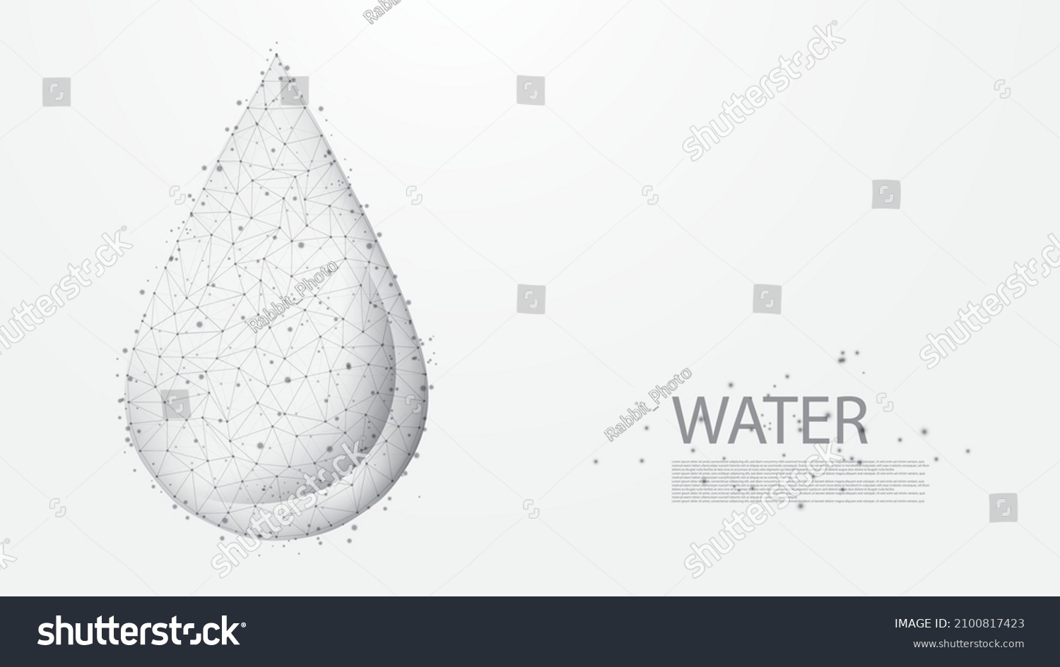 Waterdrop Line Connection Low Poly Wireframe Stock Vector (Royalty Free ...