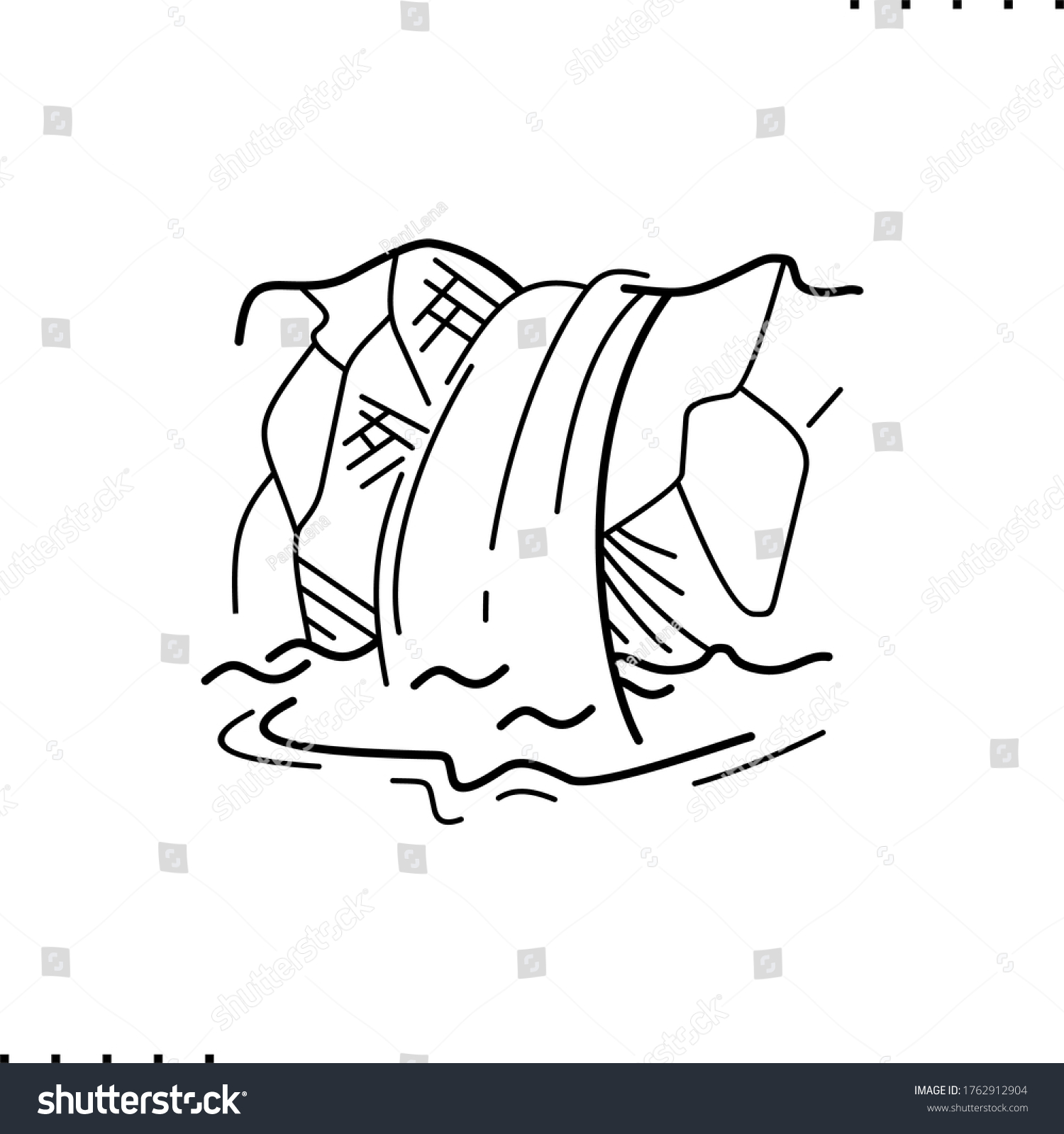 Waterfall Vector Icon Outlines Stock Vector (Royalty Free) 1762912904 ...