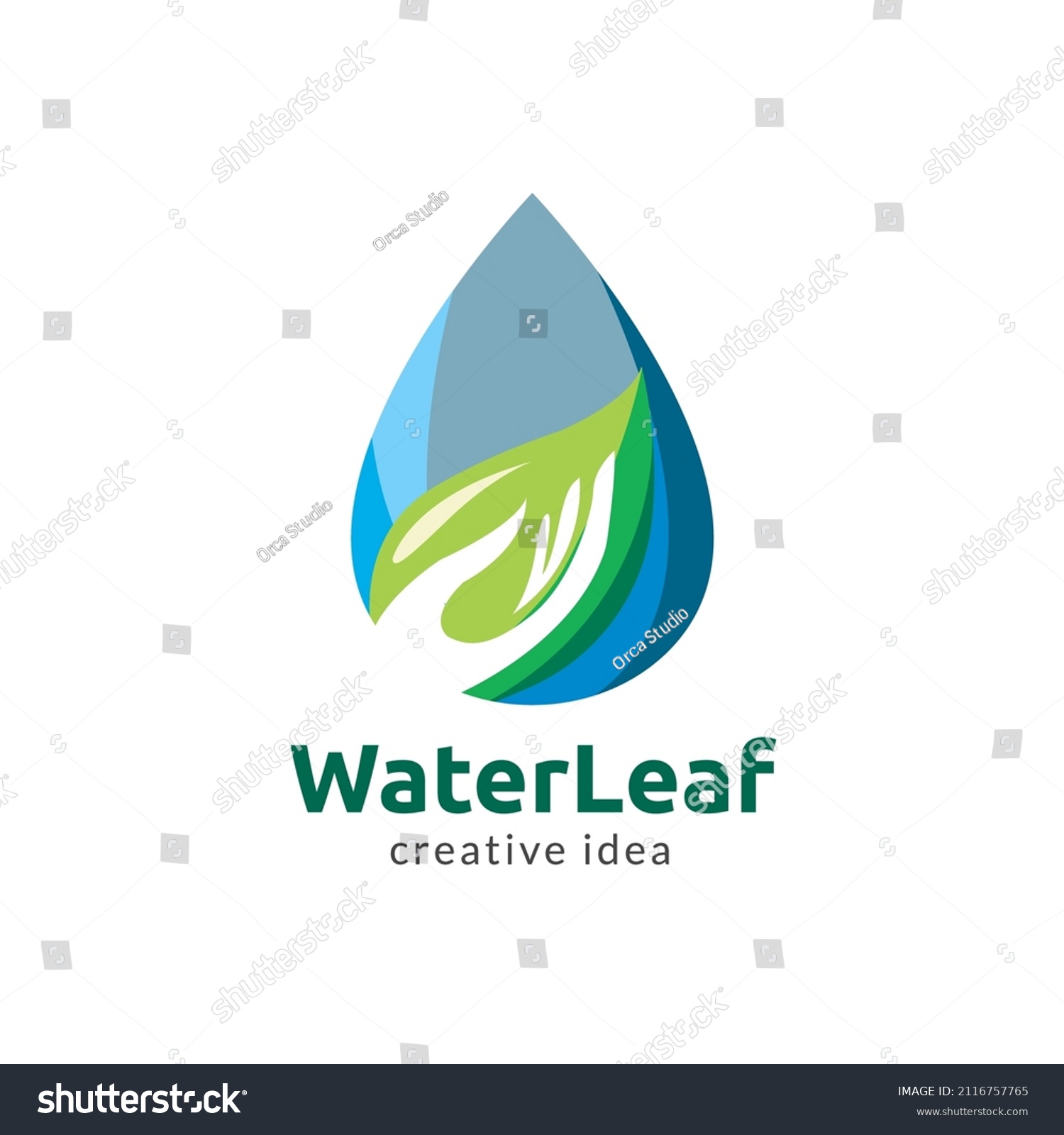 Waterleaf Concept Logo Design Template Stock Vector (Royalty Free ...