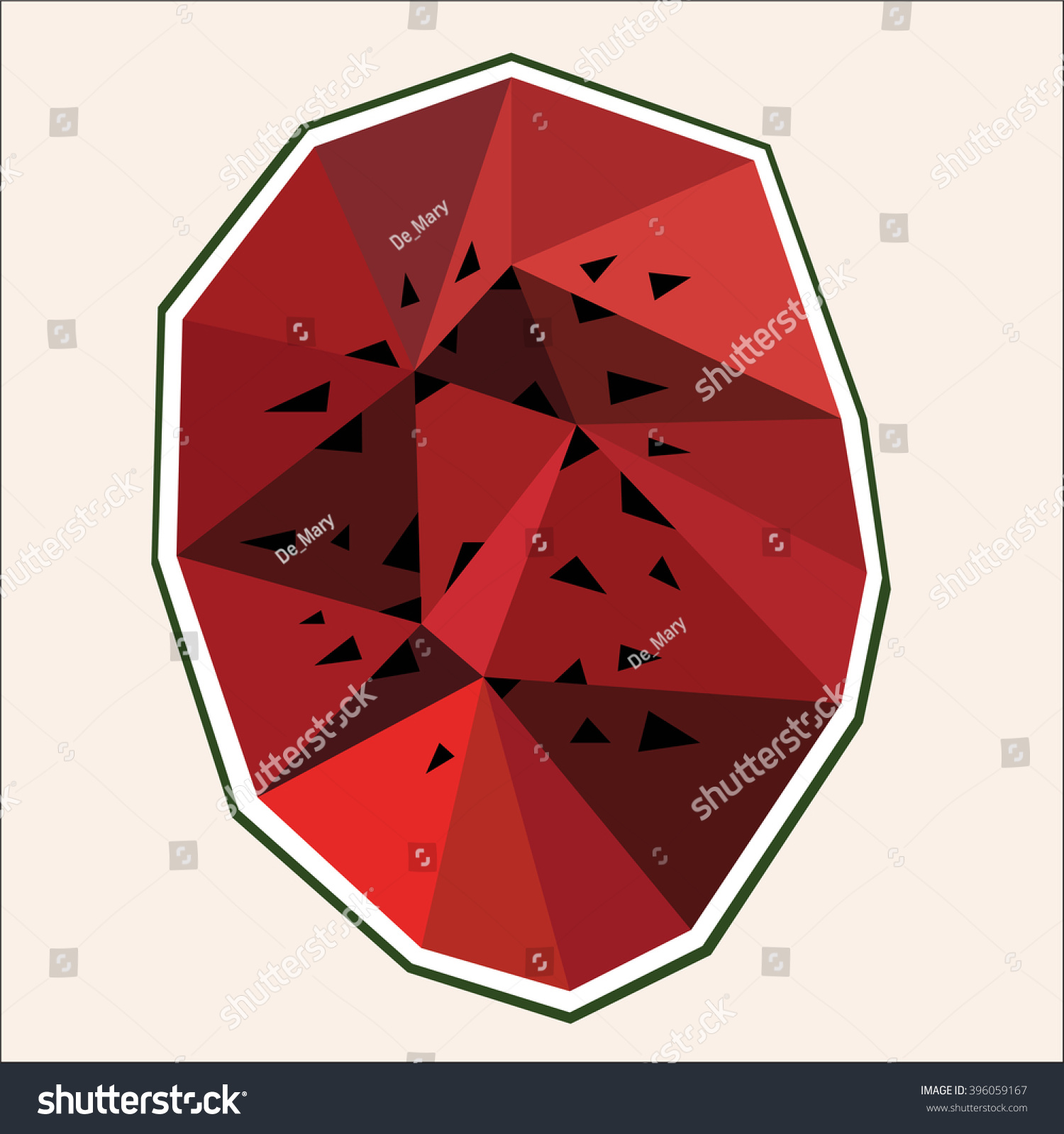 Watermelon Food Art Vector Low Polygon Stock Vector (Royalty Free ...