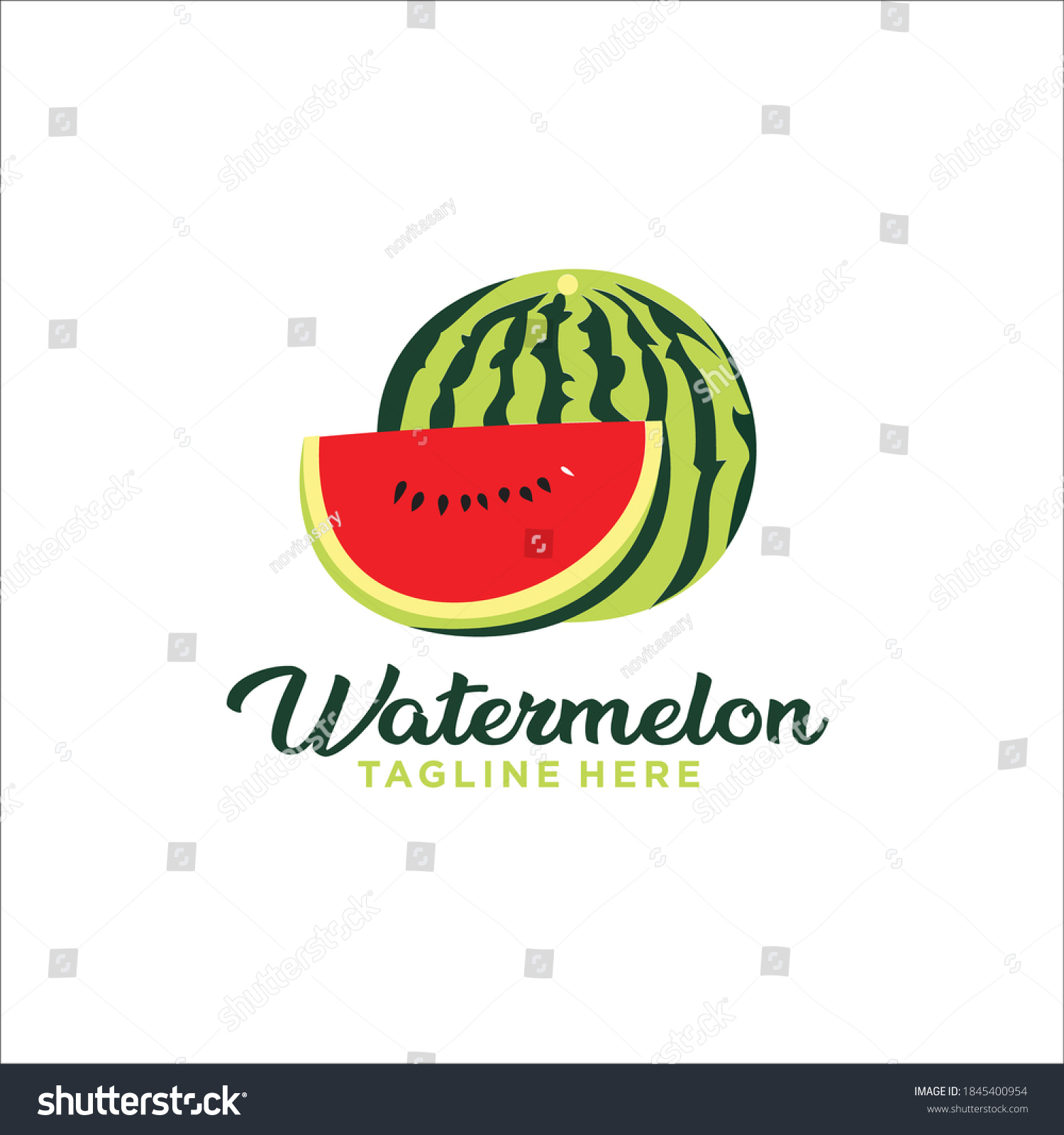 Watermelon Logo Design Vector Silhouette Stock Vector (Royalty Free ...