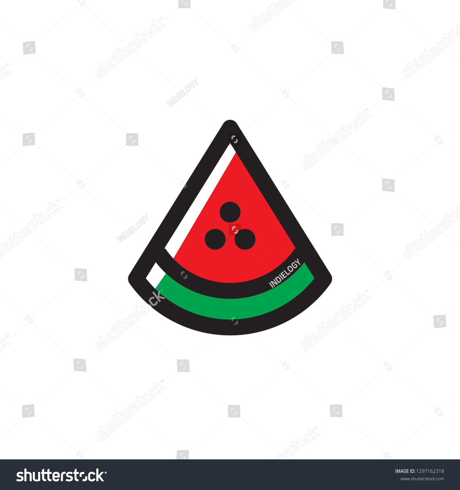 Watermelon Slice Icon Fruit Symbol Stock Vector (Royalty Free ...