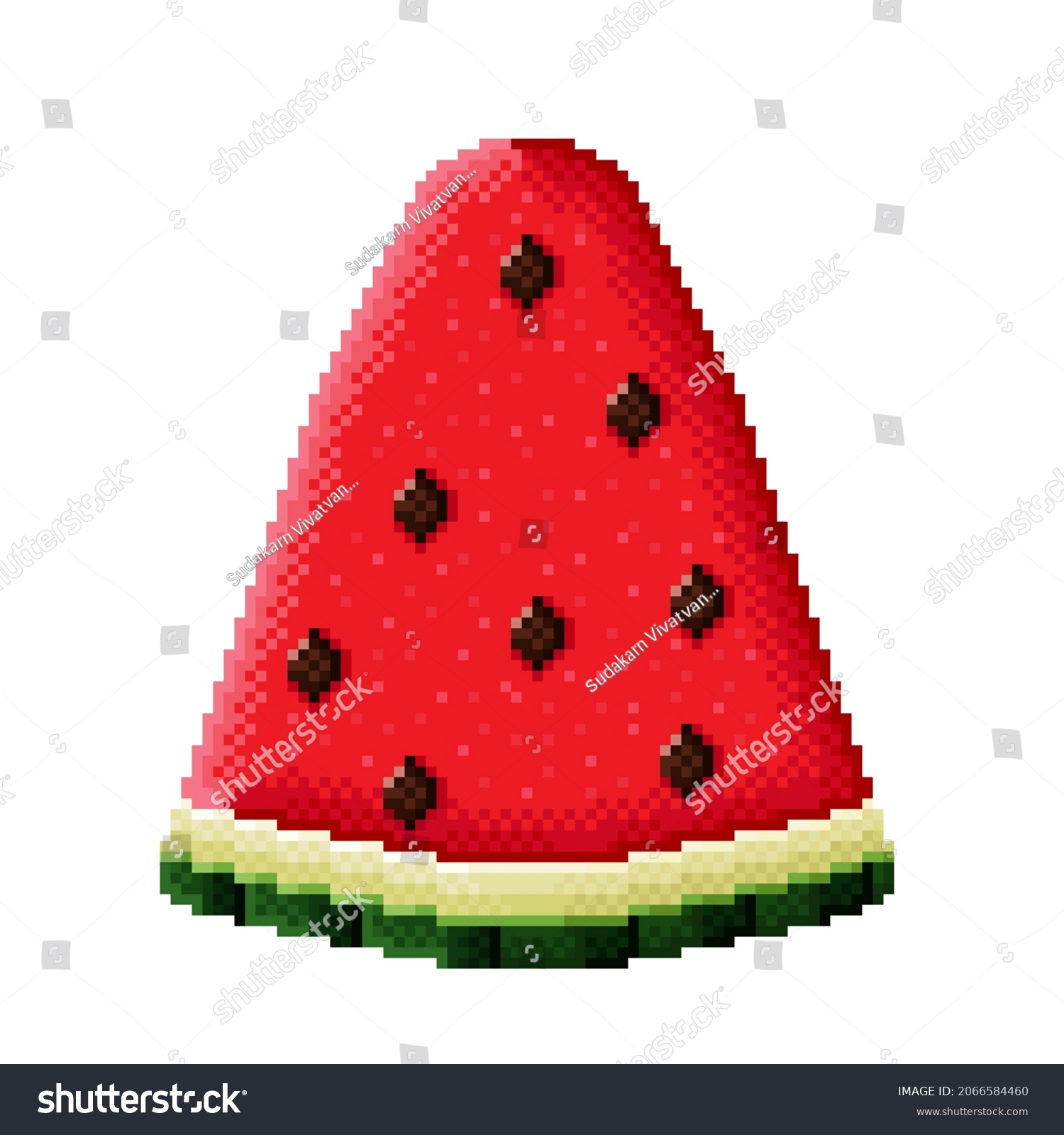 Watermelon Slice Pixel Art Vector Picture: เวกเตอร์สต็อก (ปลอดค่า ...