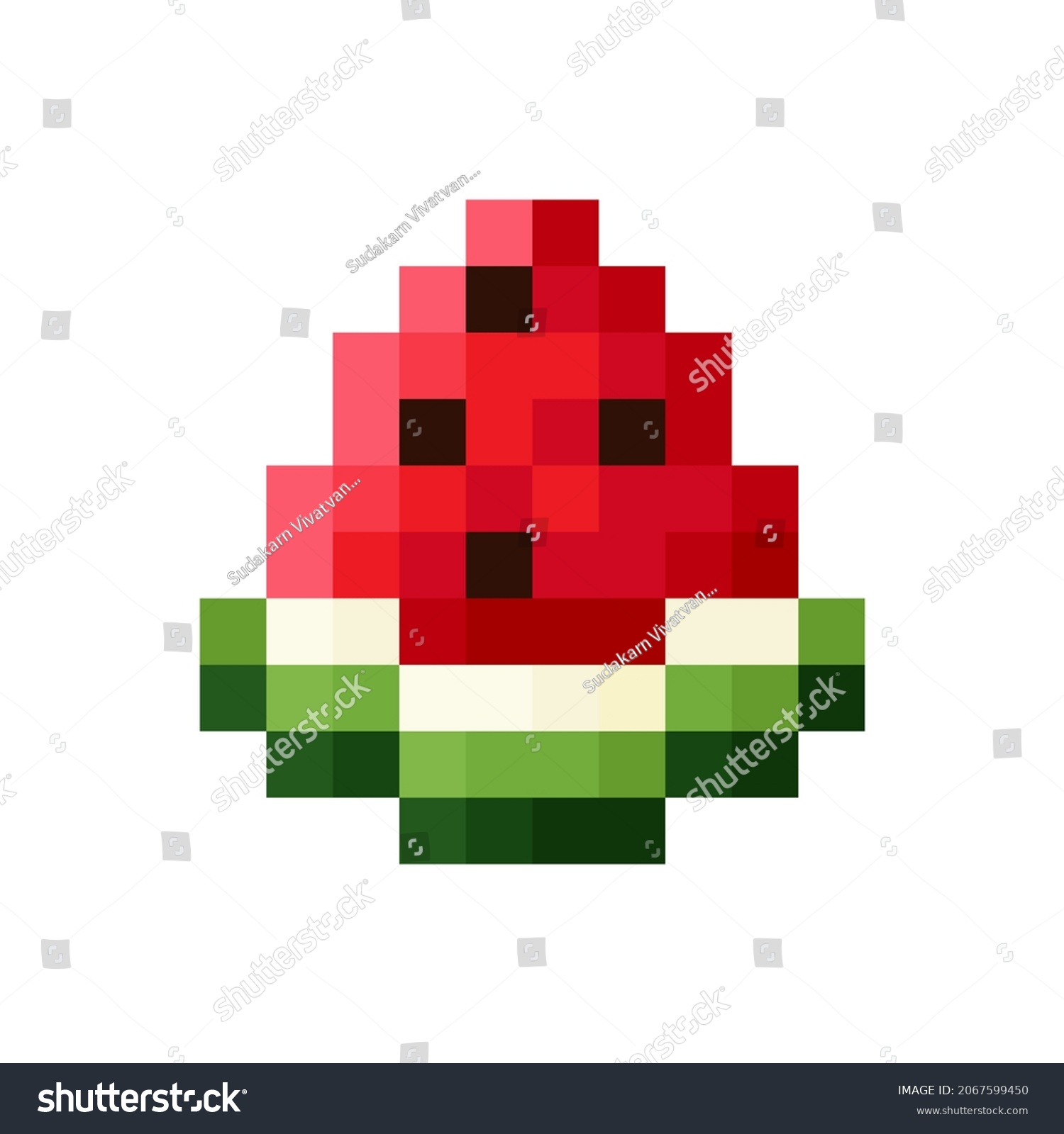 Watermelon Slice Pixel Art Vector Picture Stock Vector (Royalty Free ...