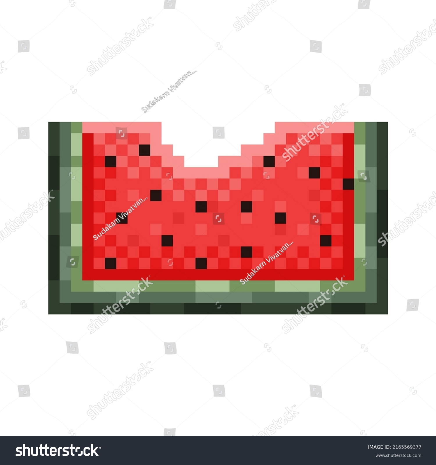 Watermelon Slice Pixel Art Vector Picture Stock Vector (Royalty Free ...