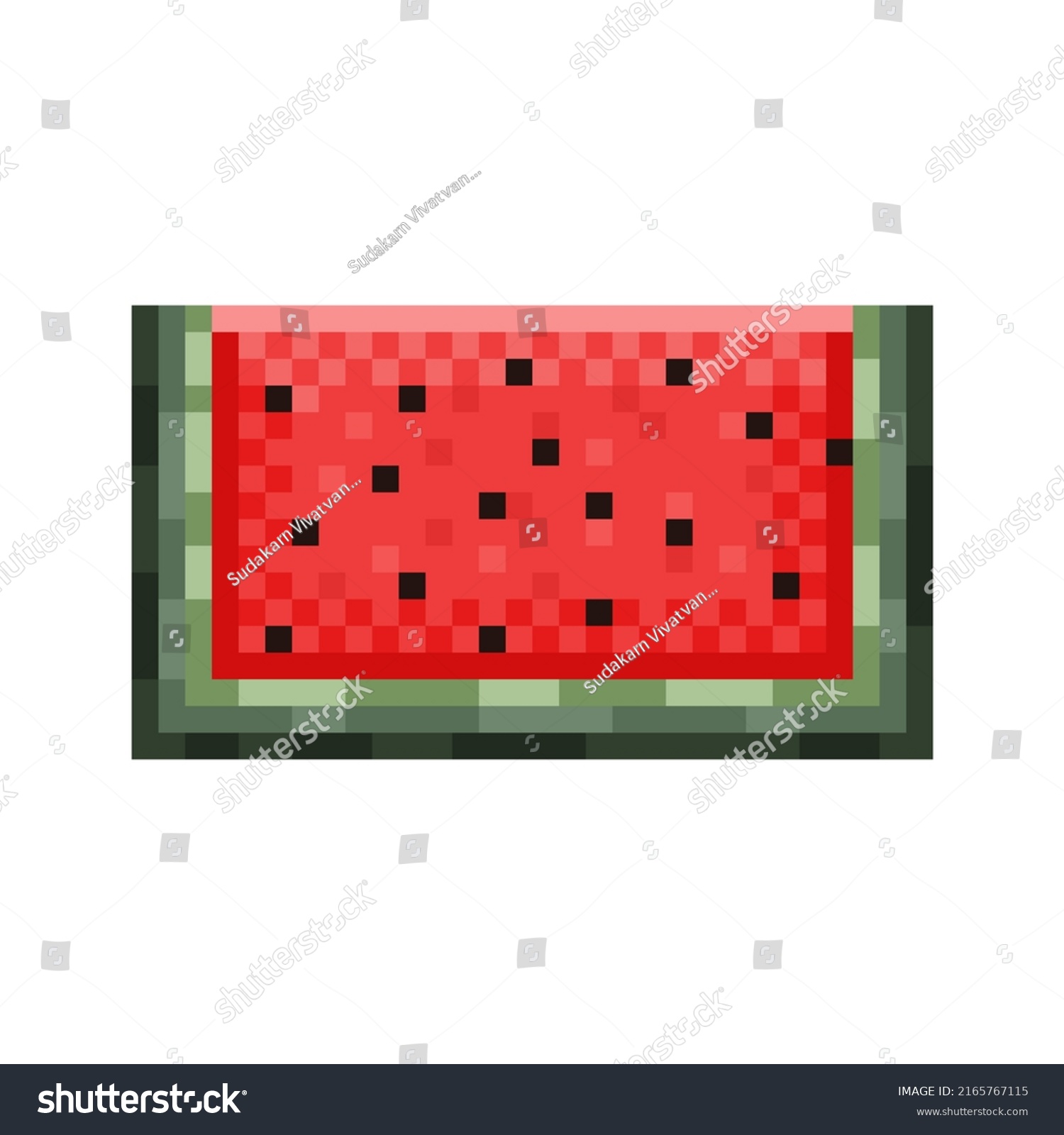 Watermelon Slice Pixel Art Vector Picture Stock Vector (Royalty Free ...