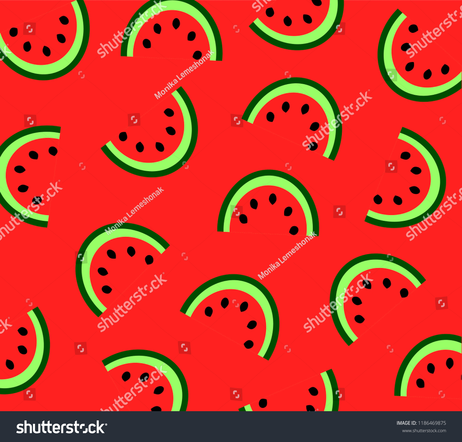 Watermelons Pattern Vector Illustration Stock Vector (Royalty Free ...