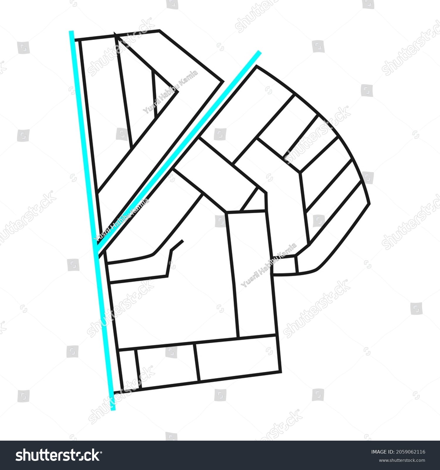 Watershed Road Network Image Map Design Stock Vector (Royalty Free ...