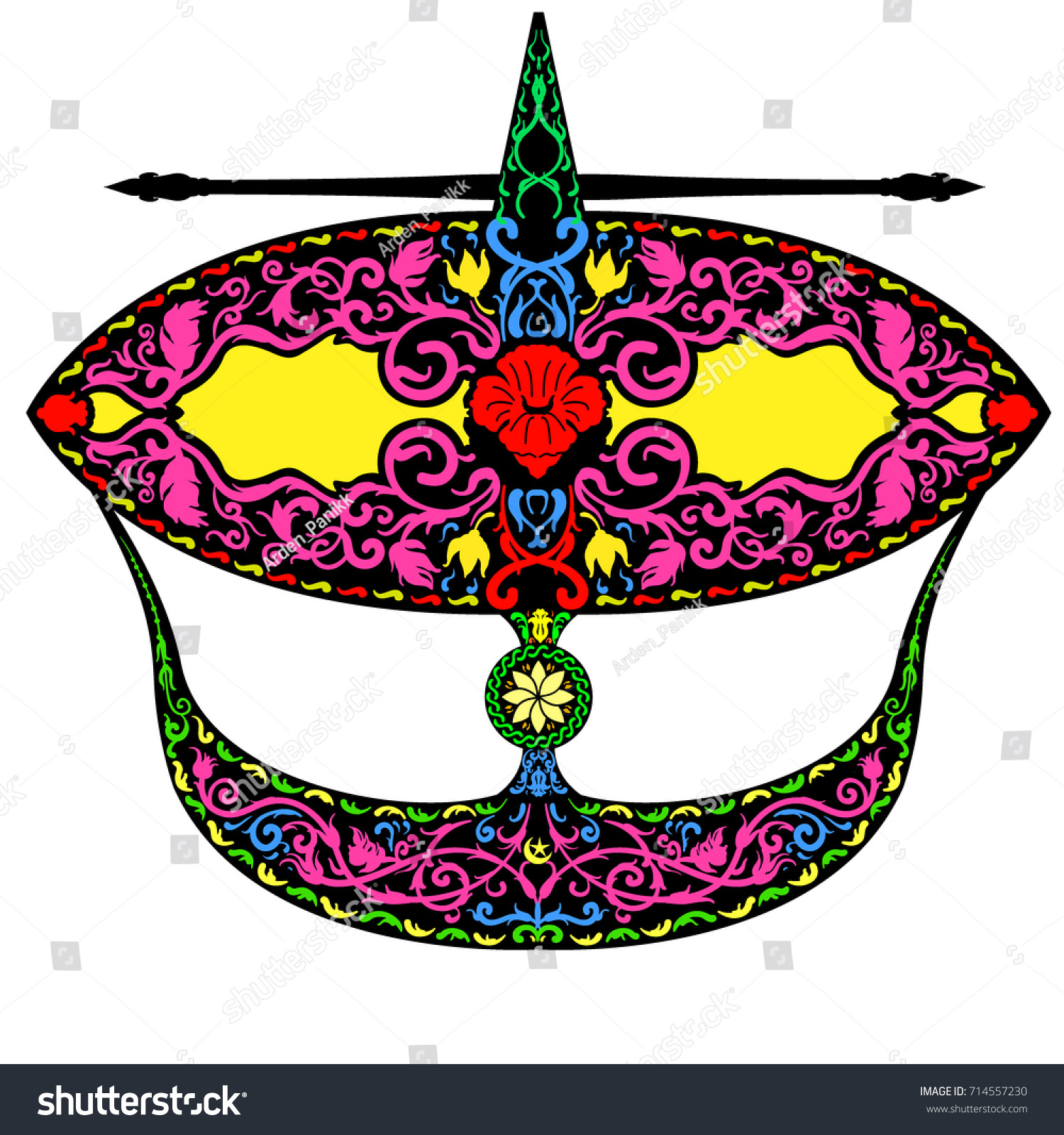 Wau Bulan Vector Drawn Stock Vector Royalty Free 714557230