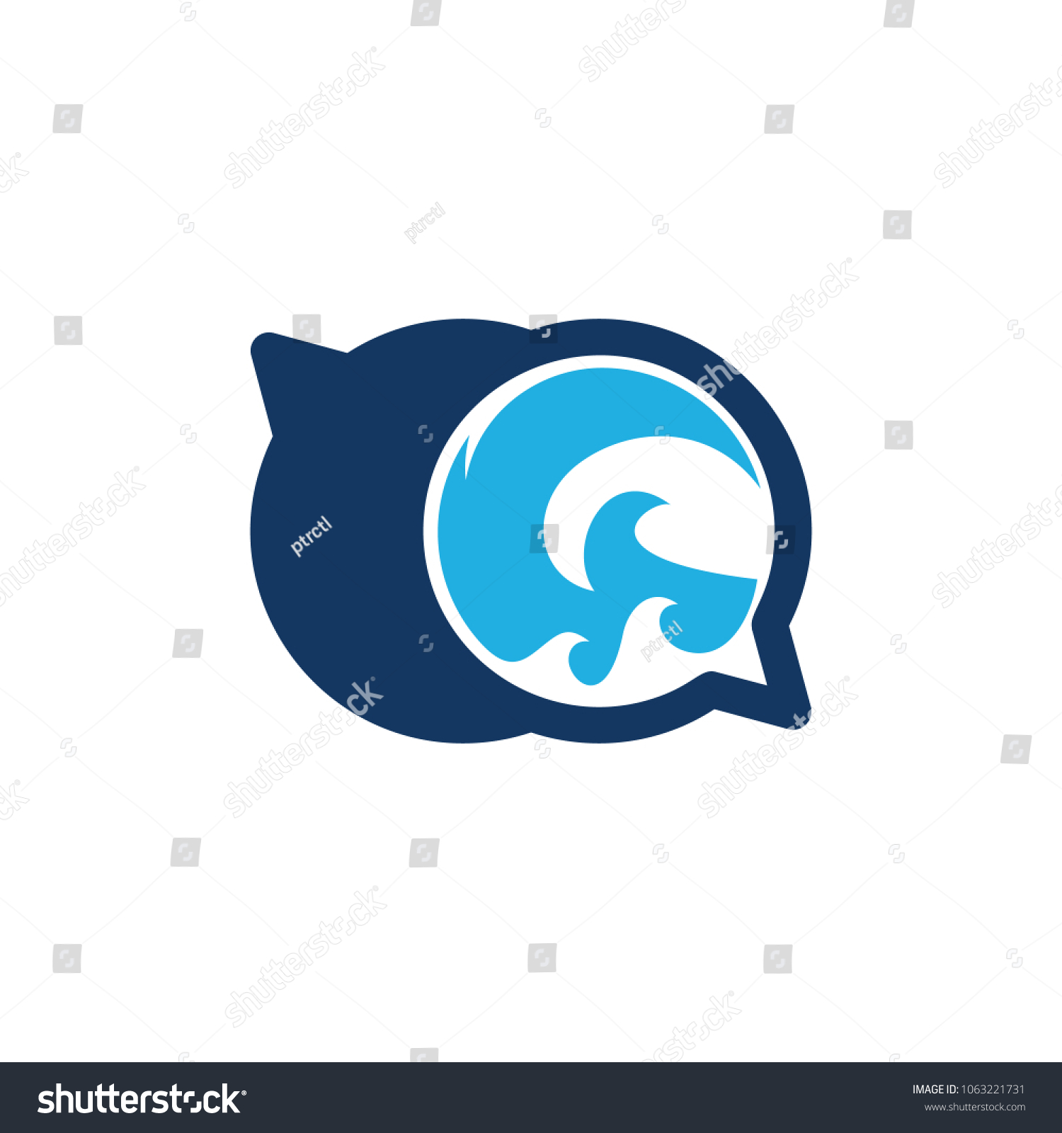 Wave Chat Logo Icon Design Stock Vector (Royalty Free) 1063221731 ...