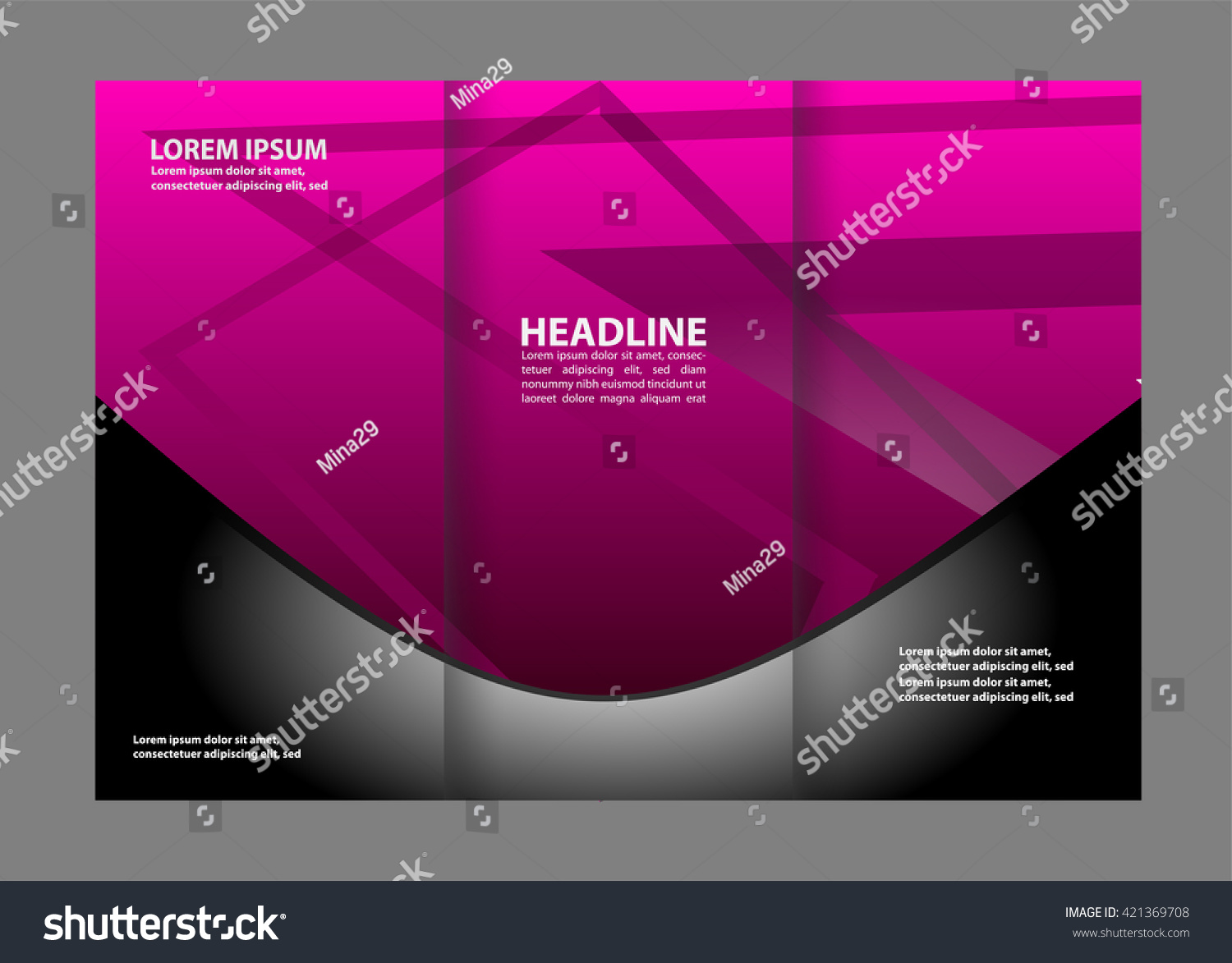 Wave Design Template Trifold Brochure Stock Vector (Royalty Free ...