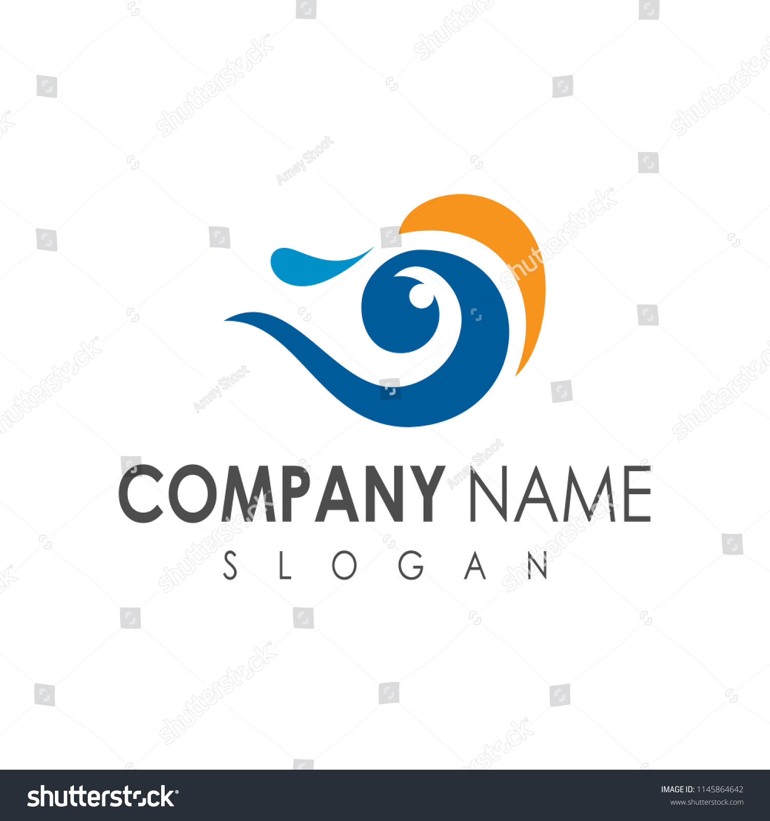 Wave Eye Logo Design Template Stock Vector (Royalty Free) 1145864642