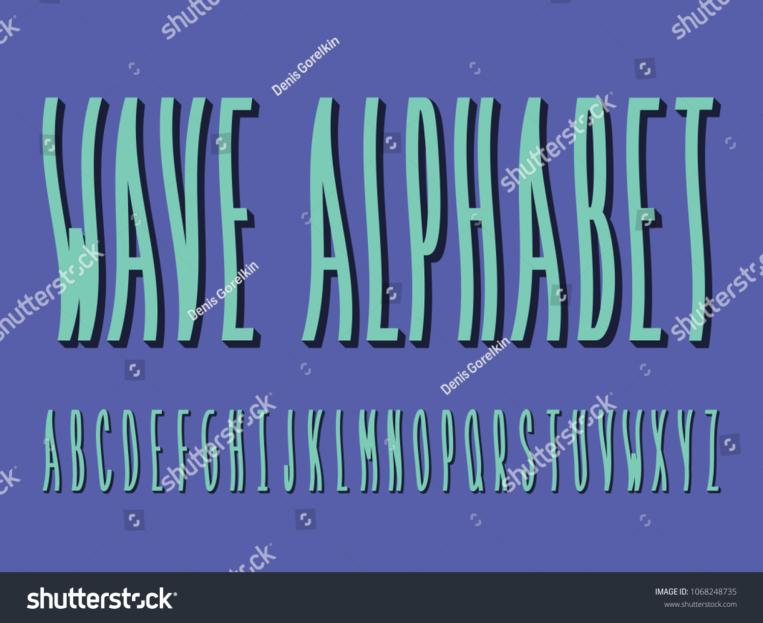 Wave Font Vector Alphabet Letters Typeface Stock Vector (Royalty Free ...