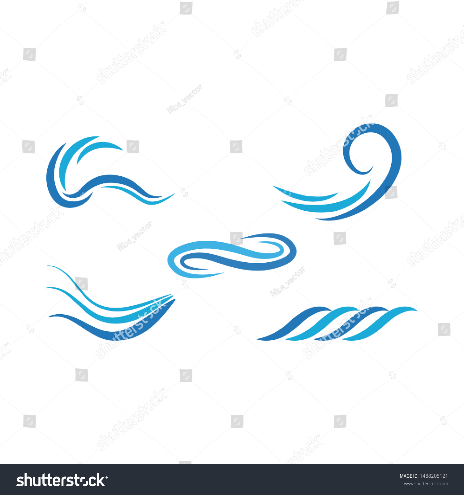 Wave Graphic Design Template Vector Isolated 스톡 벡터(로열티 프리) 1488205121 ...