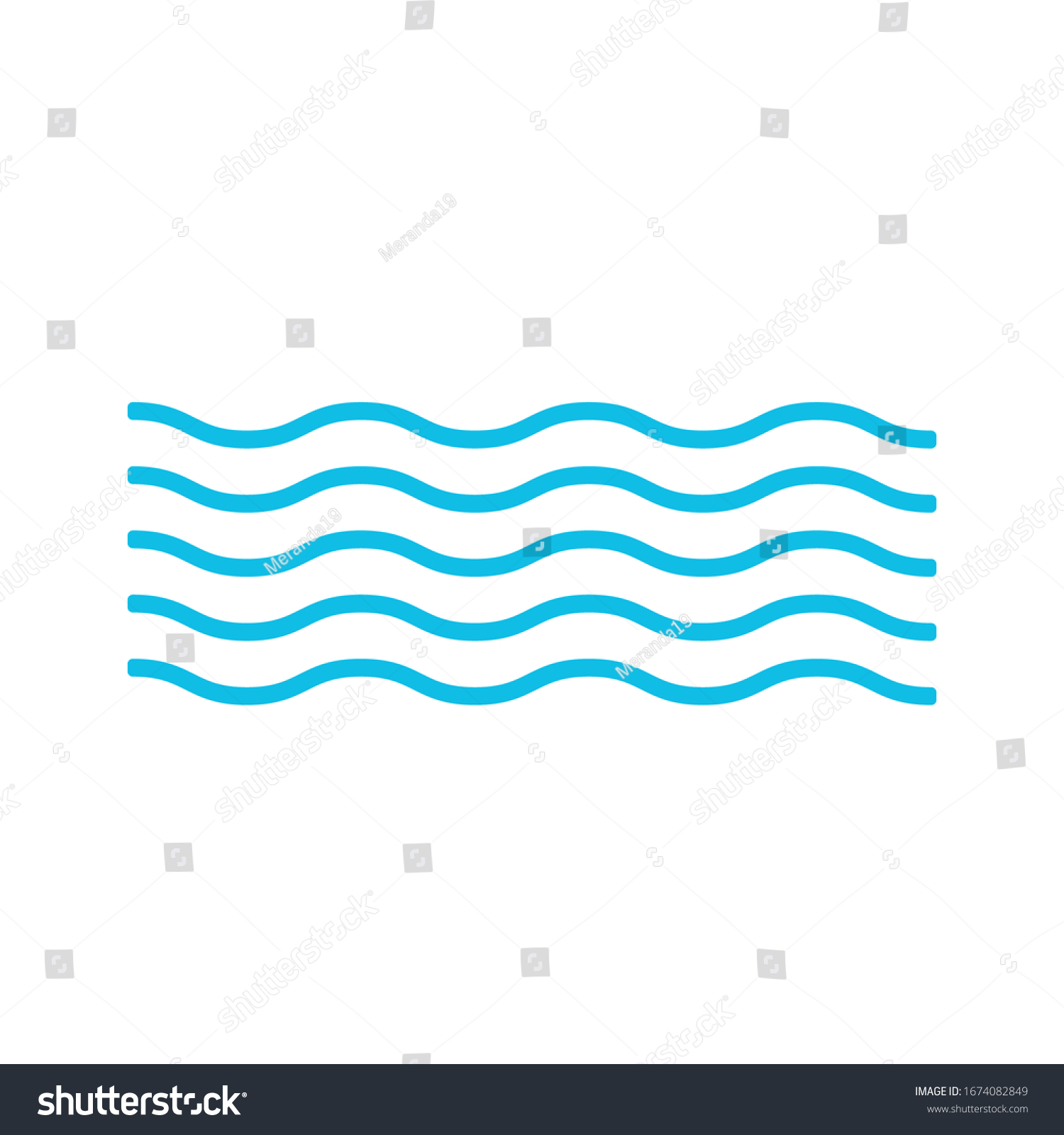 Wave Icon Sea Vector Illustration Stock Vector (Royalty Free ...