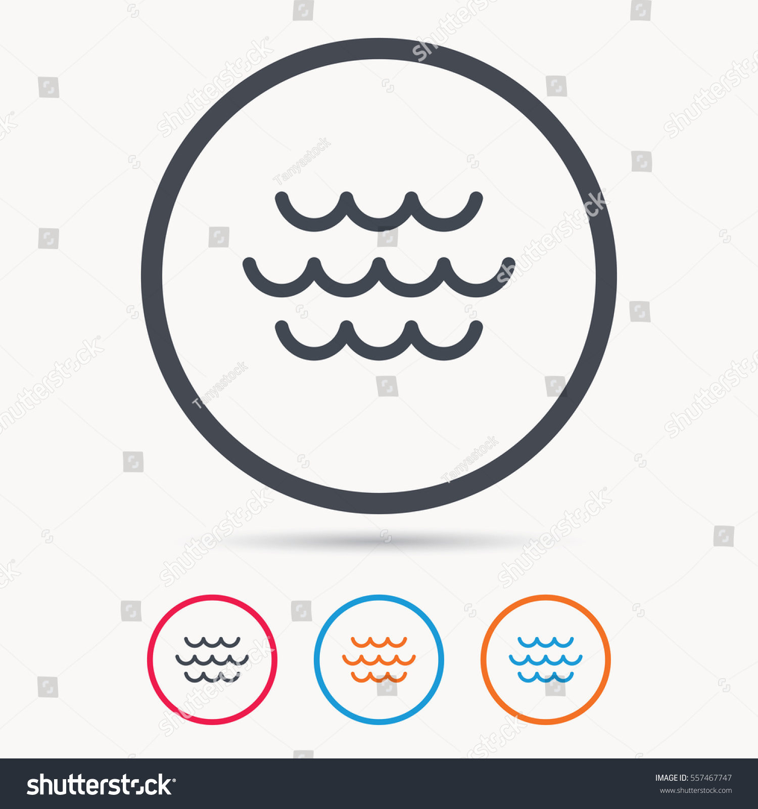 Wave Icon Water Stream Symbol Colored Stock Vector (Royalty Free) 557467747