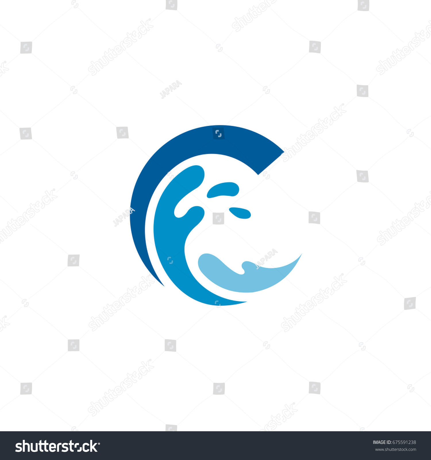 Wave Letter C Logo Stock Vector (Royalty Free) 675591238