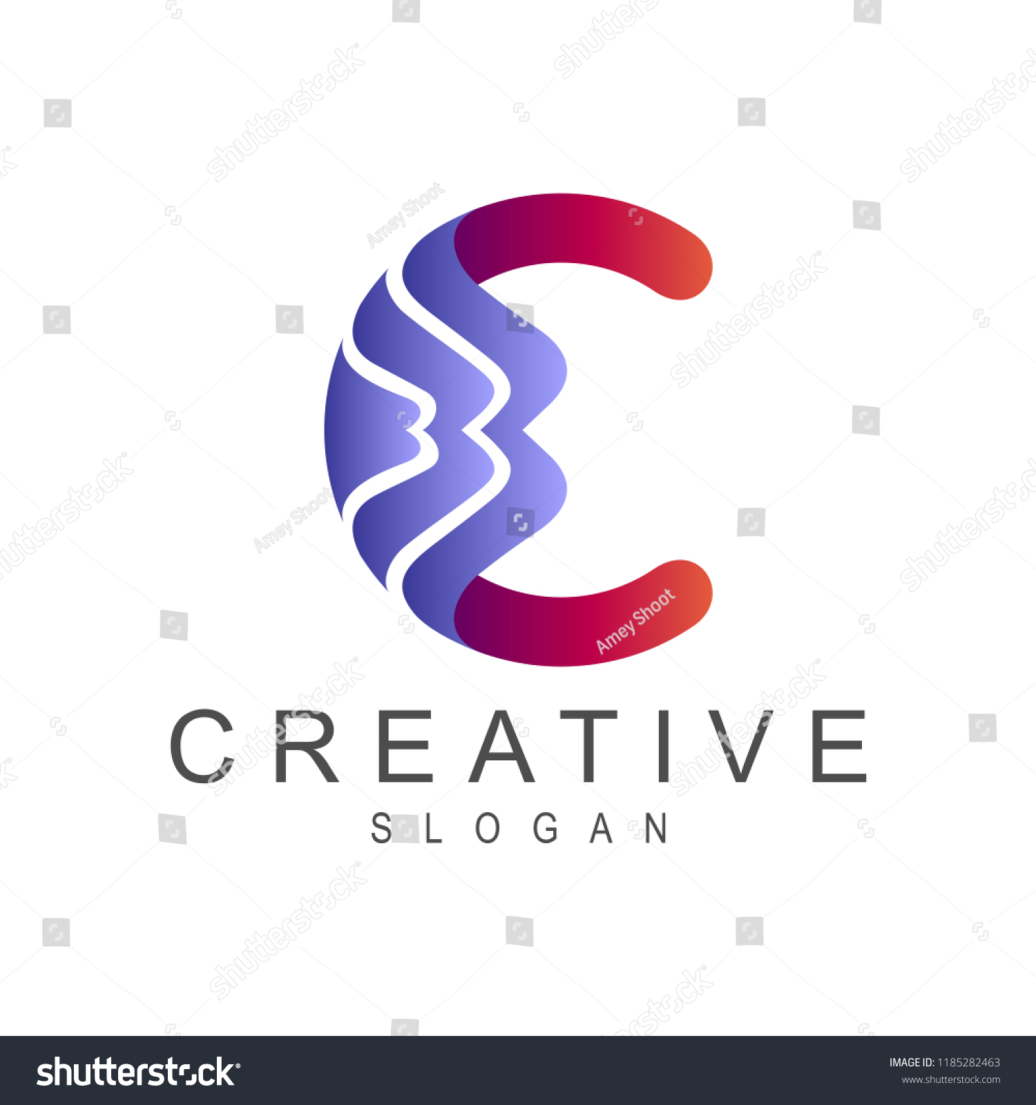 Wave Letter C Logo Design Stock Vector (Royalty Free) 1185282463 ...