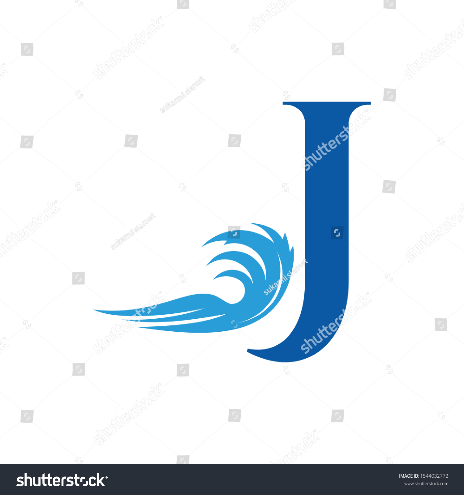 Wave Letter J Logo Vector Stock Vector (Royalty Free) 1544032772 ...