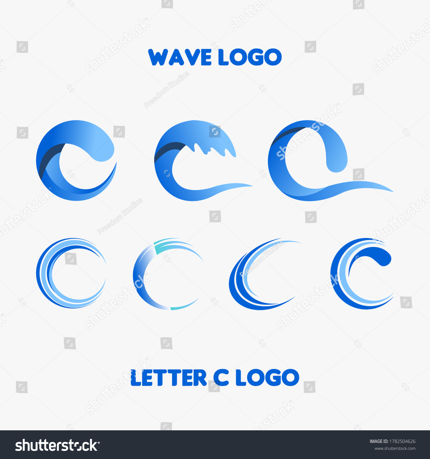 Wave Logo Letter C Logo Vector Stock Vector (Royalty Free) 1782504626 ...