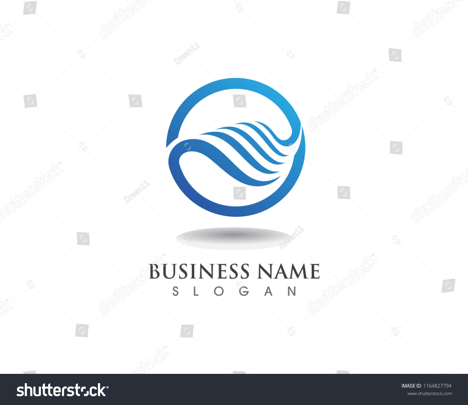 Wave Nature Leaf Logo Stock Vector (Royalty Free) 1164827794
