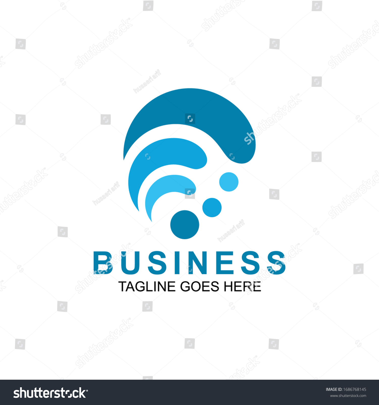 Wave Technology Logo Vector Isolated White Stock Vector (Royalty Free ...