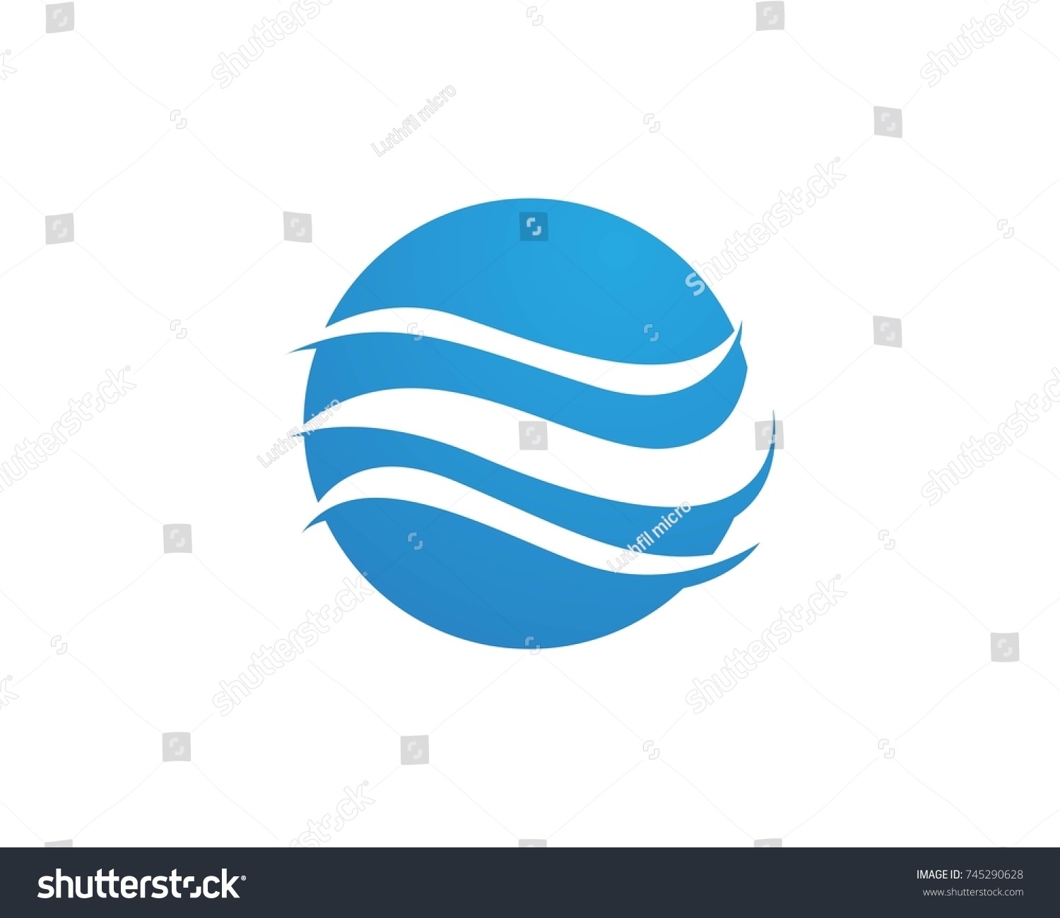 Wave Water Logos Template Stock Vector (Royalty Free) 745290628