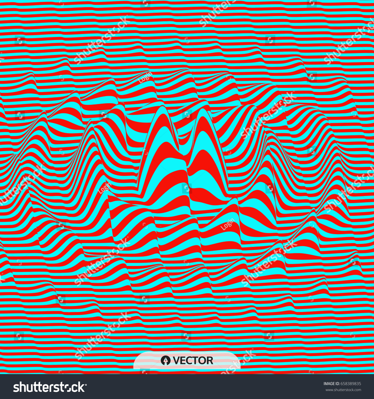 Waveform Background Dynamic Visual Effect Surface Stock Vector Royalty