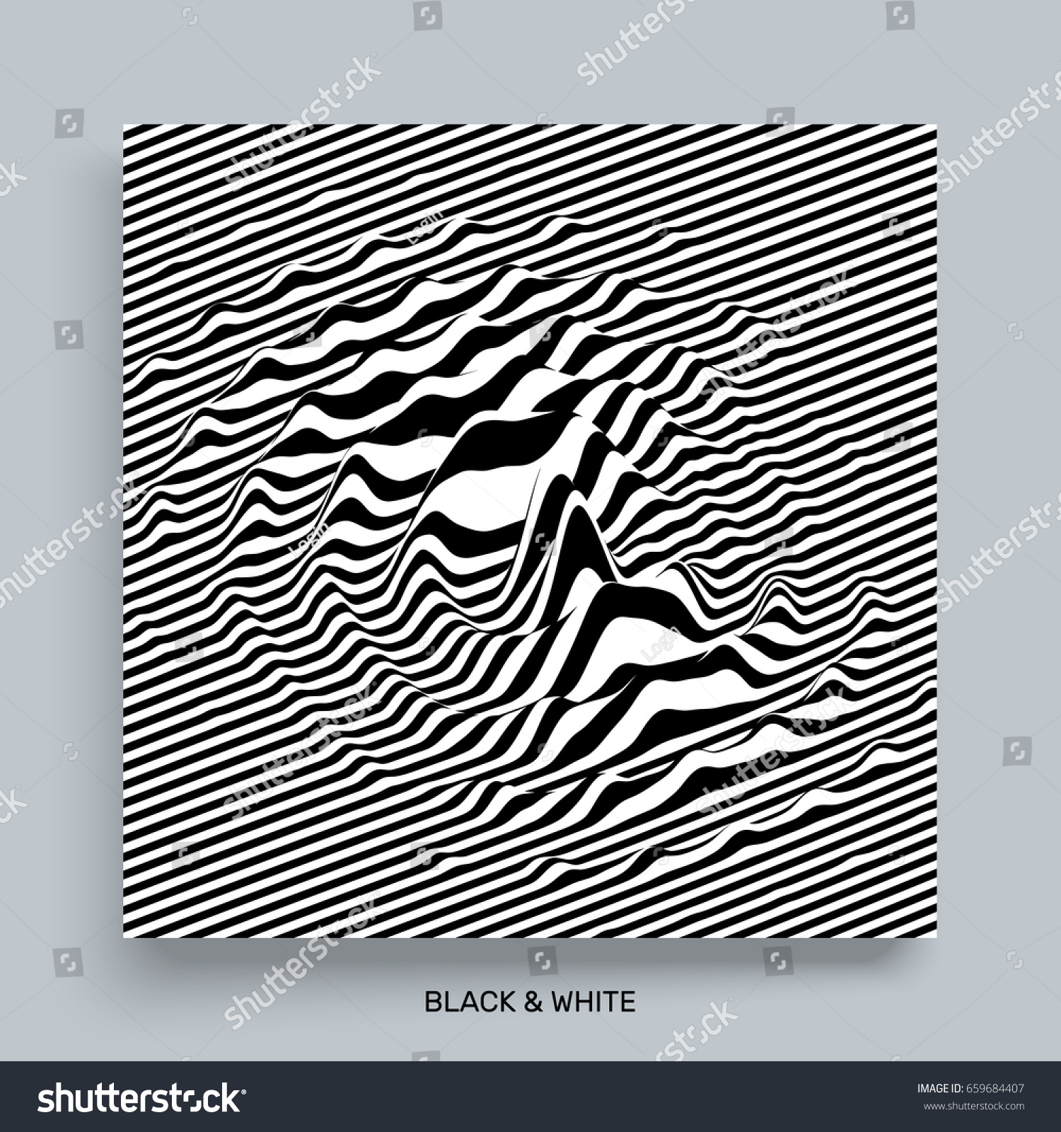 Waveform Background Surface Distortion Pattern Optical Stock Vector ...