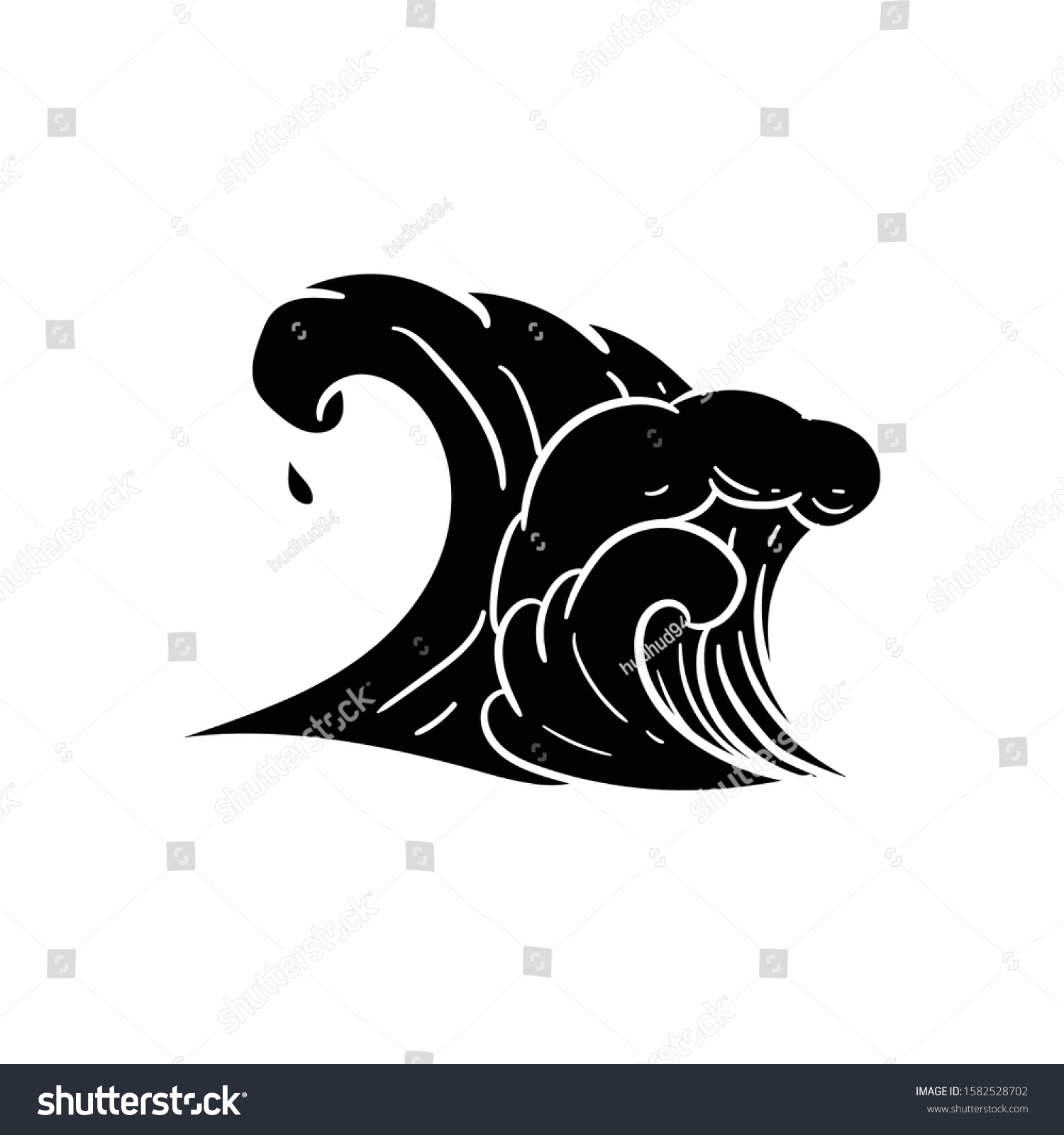 Waves Doodle Icon Vector Hand Drawing Stock Vector (Royalty Free ...