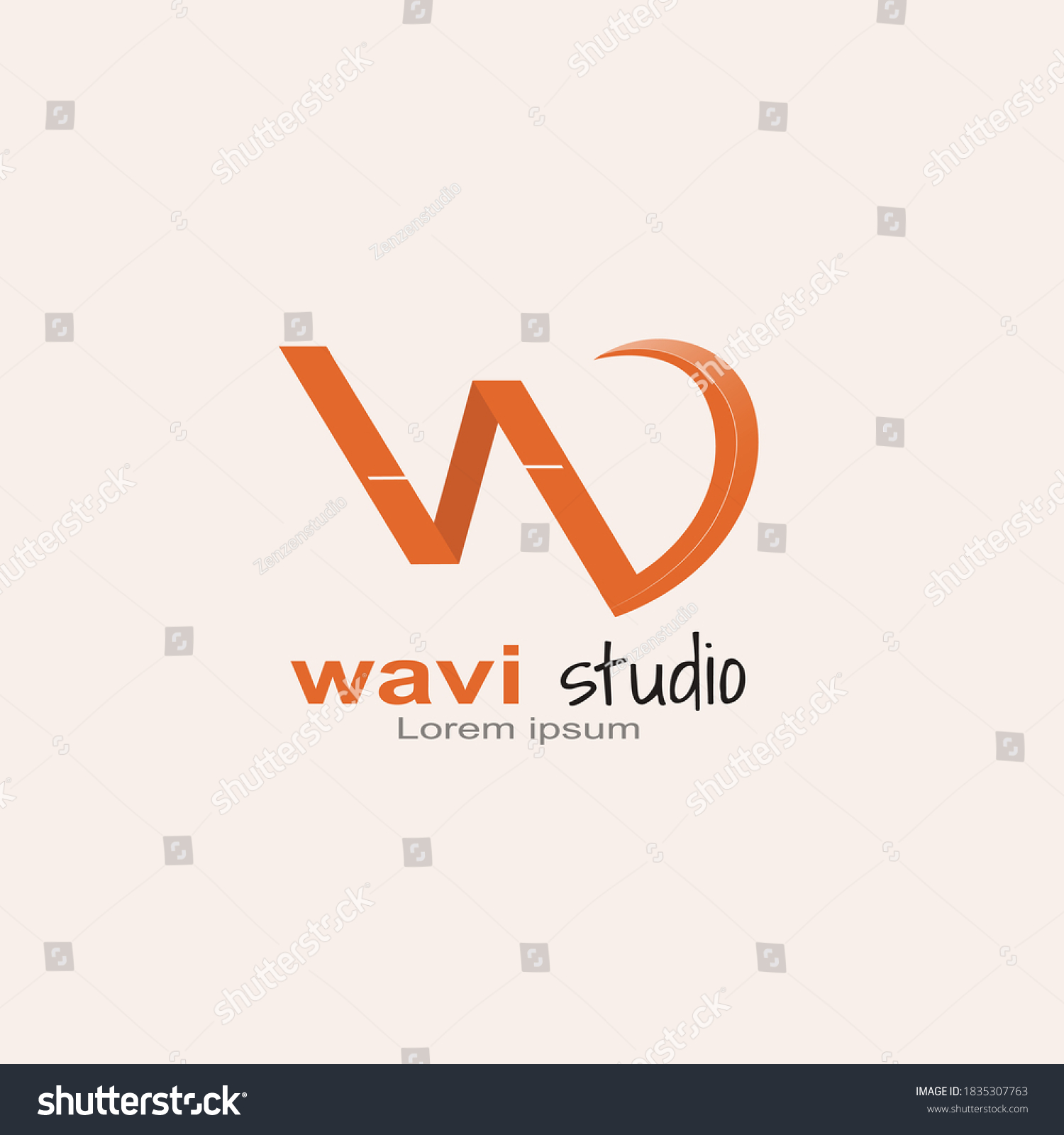 Wavi Studio Logo Name Tamplate Stock Vector (Royalty Free) 1835307763 ...