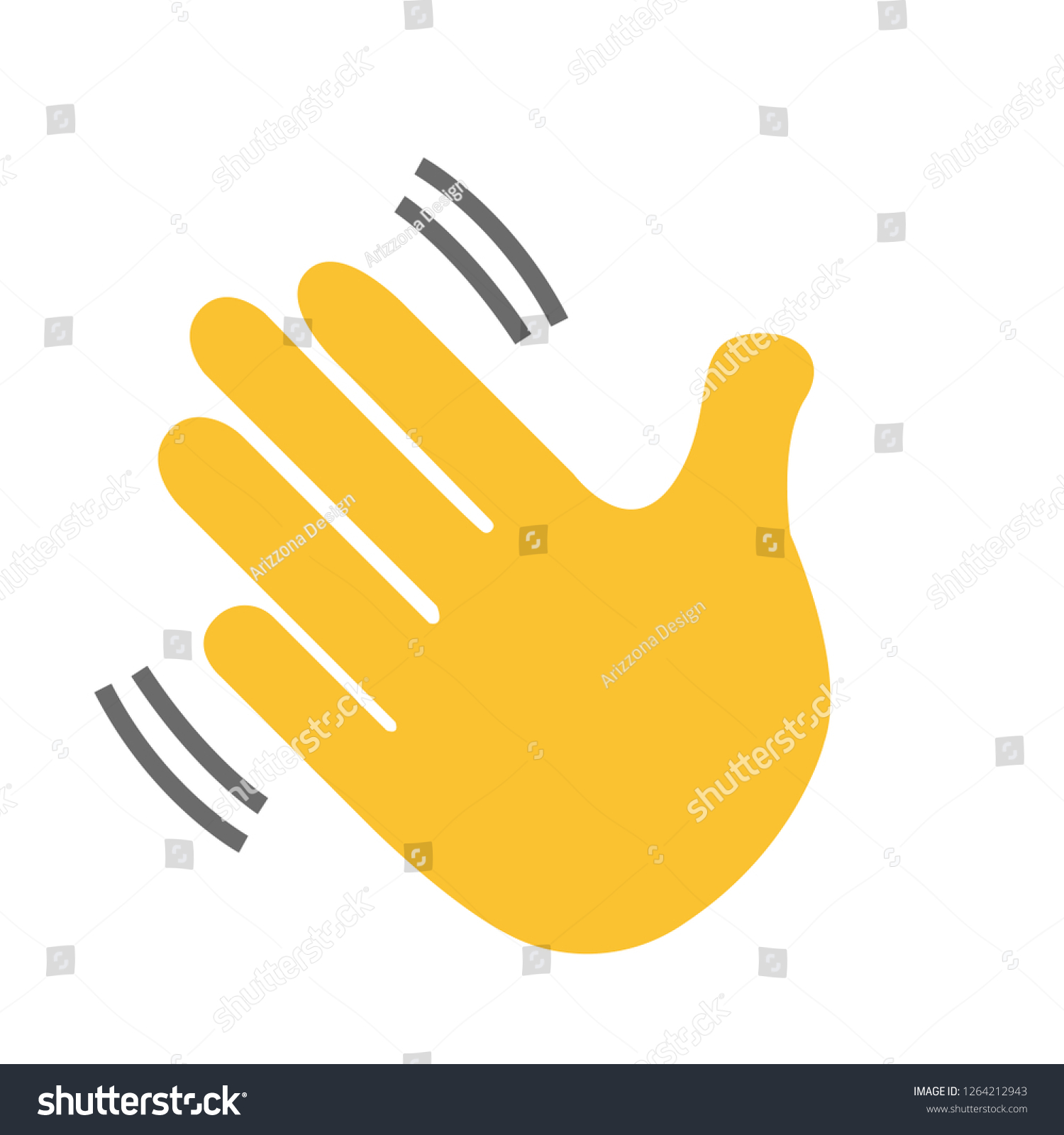 Waving Hand Emoji Vector Stock Vector (Royalty Free) 1264212943