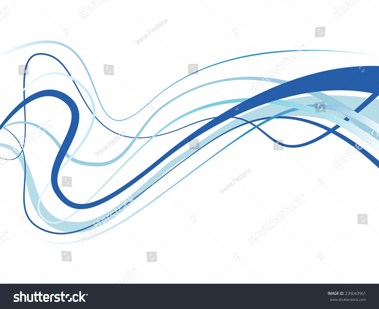 Wavy Blue Lines Stock Vector Illustration 239043961 : Shutterstock