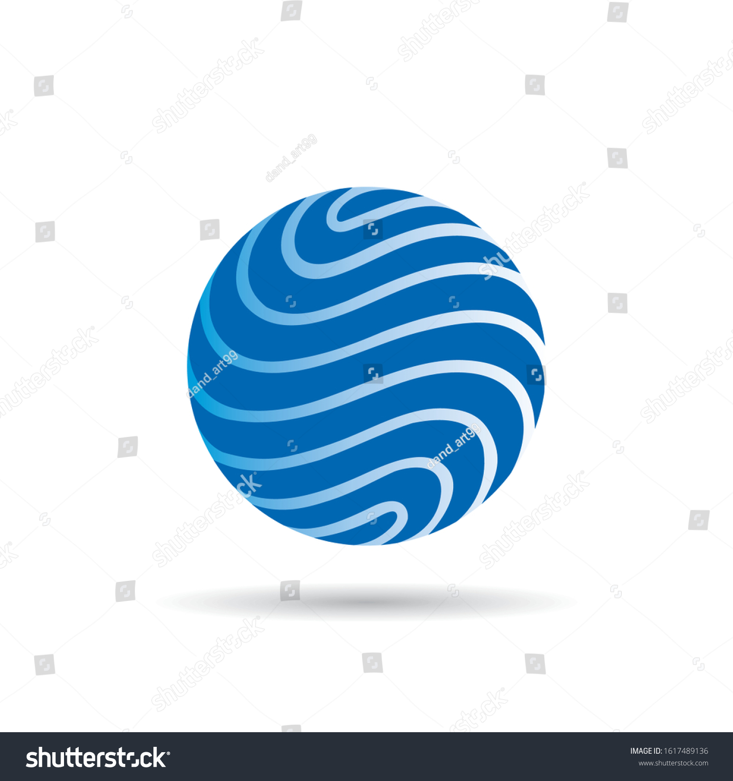 Wavy Globe Science Technology Logo Stock Vector (Royalty Free) 1617489136