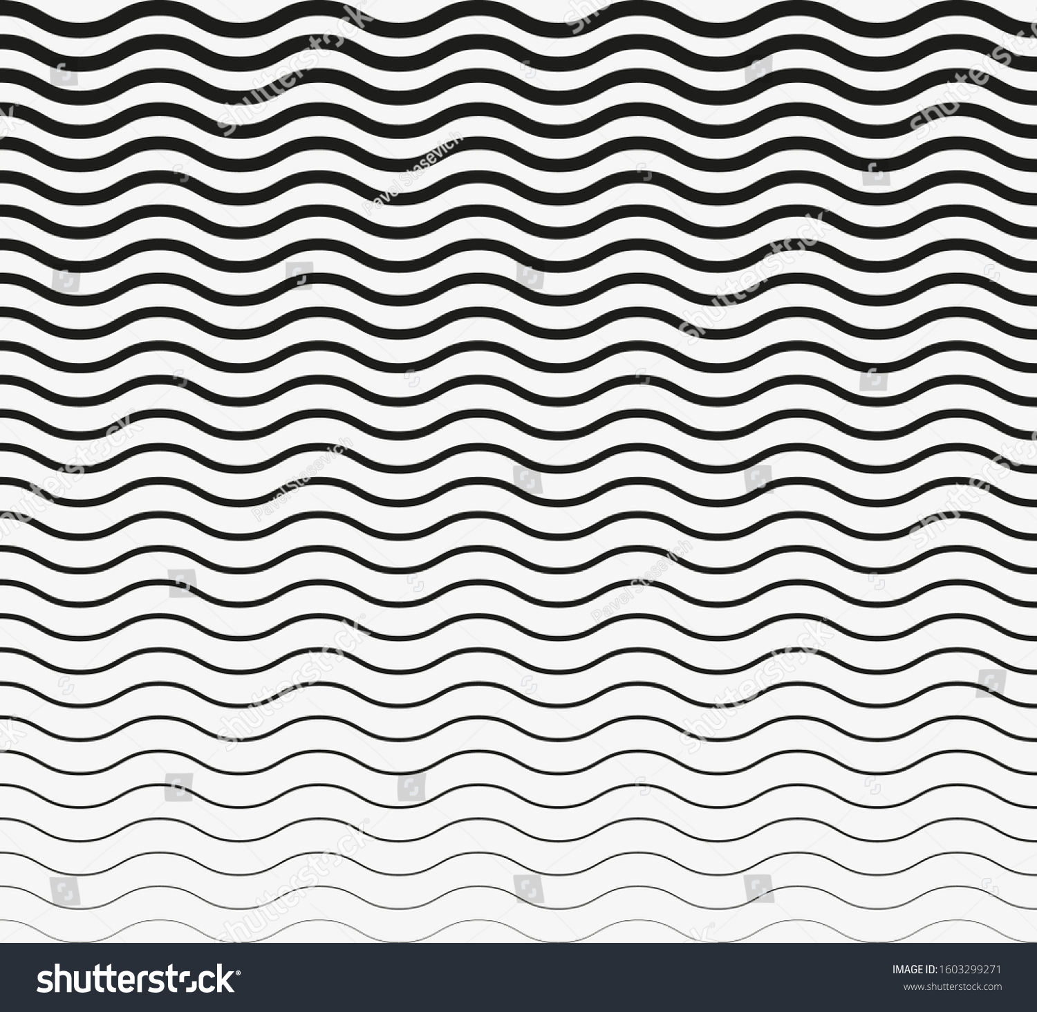 Wavy Horizontal Lines Vector Illustration Flat: vector de stock (libre ...